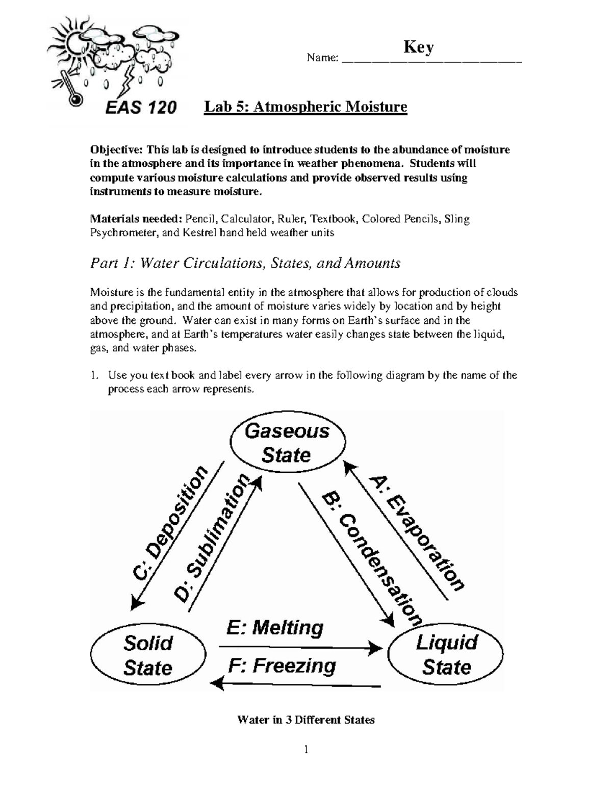 Lab 5: Atmospheric Moisture Calculations and Observations - Studocu