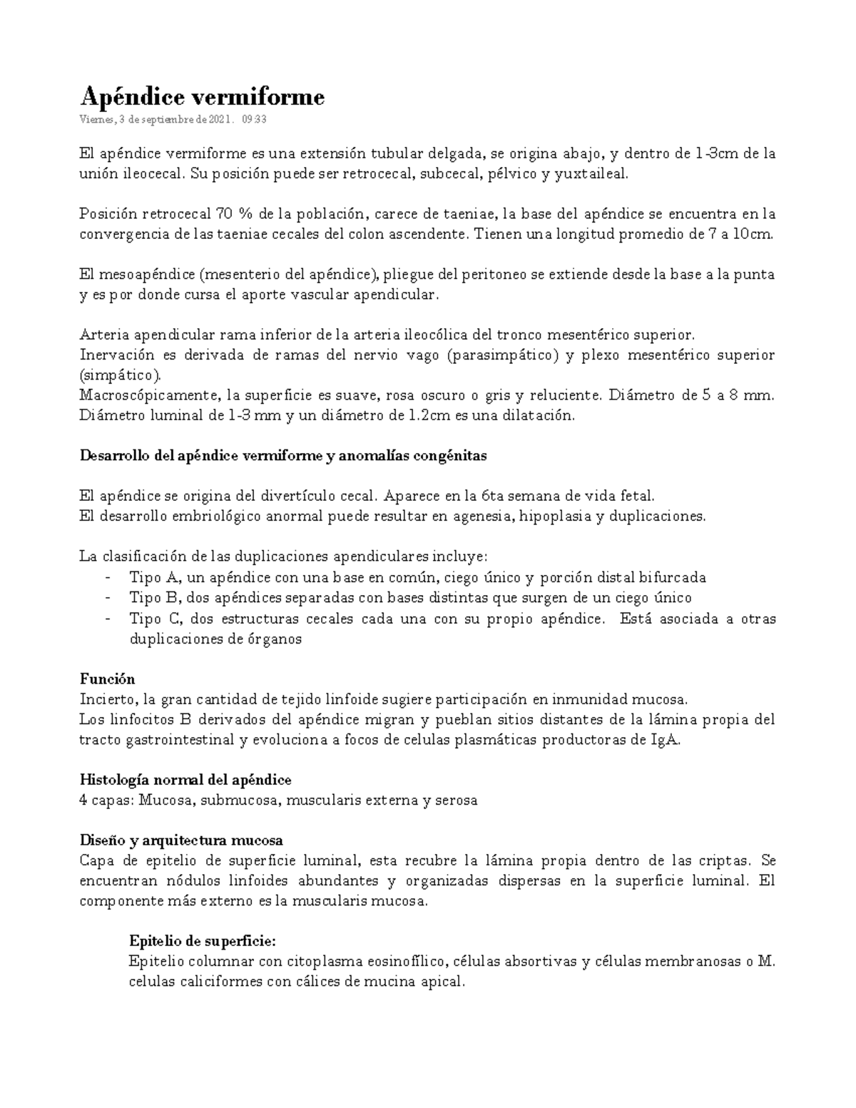 Apéndice vermiforme - Resumen - Apéndice vermiforme Viernes, 3 de ...