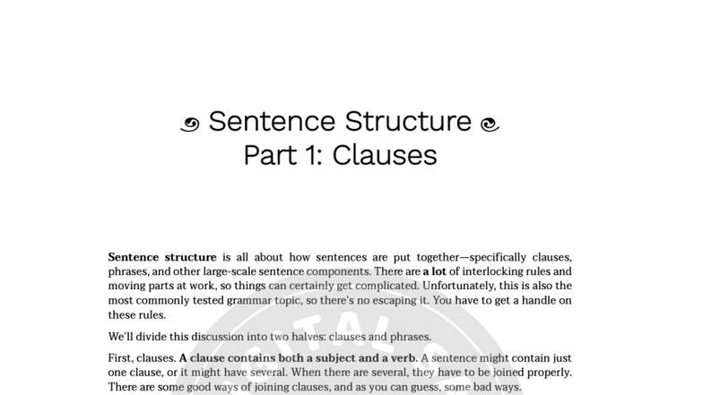 5 Clauses - Understanding Sentence Structure for Exams - Studocu