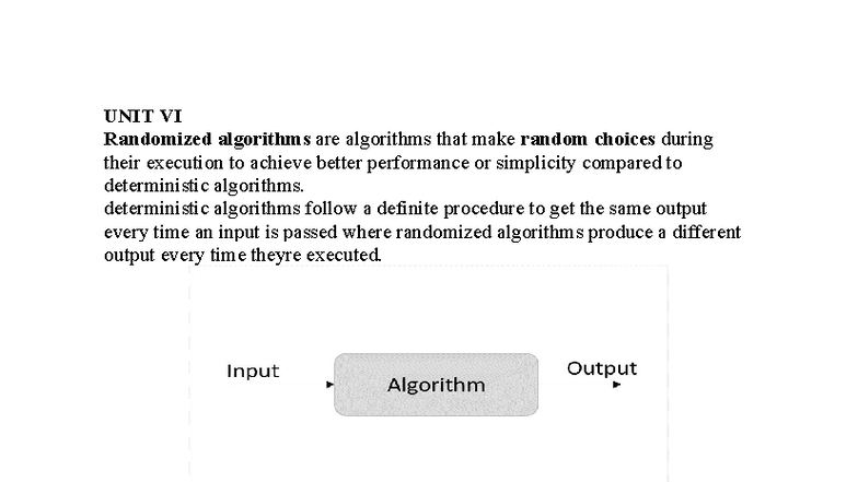 Unit VI: Randomized Algorithms and Parallel Processing Techniques - Studocu