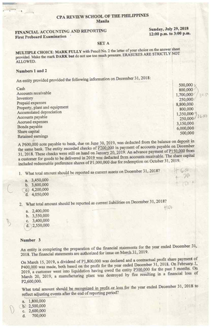 FAR Preweek - RESA (B44) - ReSA - THE REVIEW SCHOOL OF ACCOUNTANCY CPA Review Batch 44 October ...