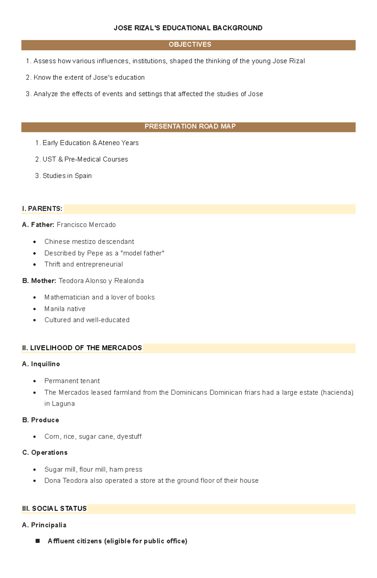 Rizal's Education Background: Key Influences and Objectives - Studocu