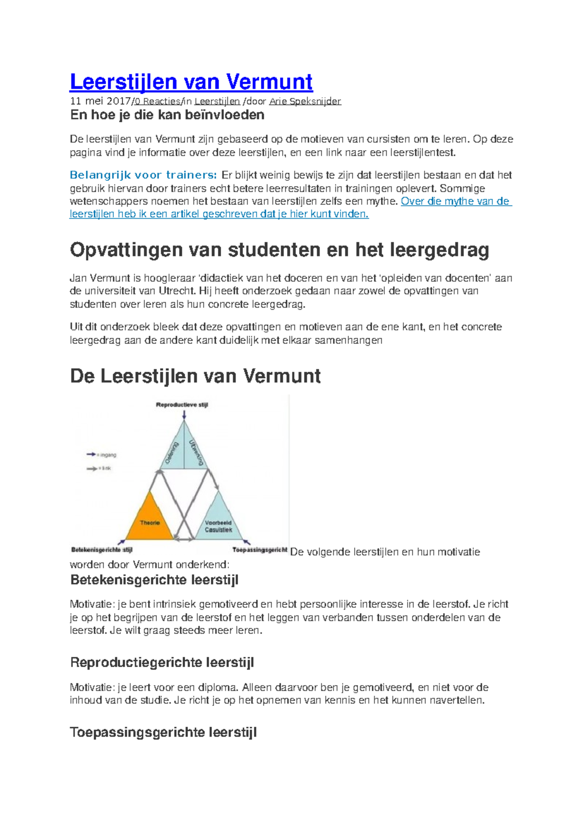 Leerstijlen van Vermunt en Kolb: Beïnvloeding en Ontwikkeling - Studeersnel