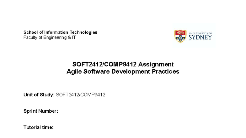 2025 SOFT2412 Agile Sprint Report and Development Practices - Studocu