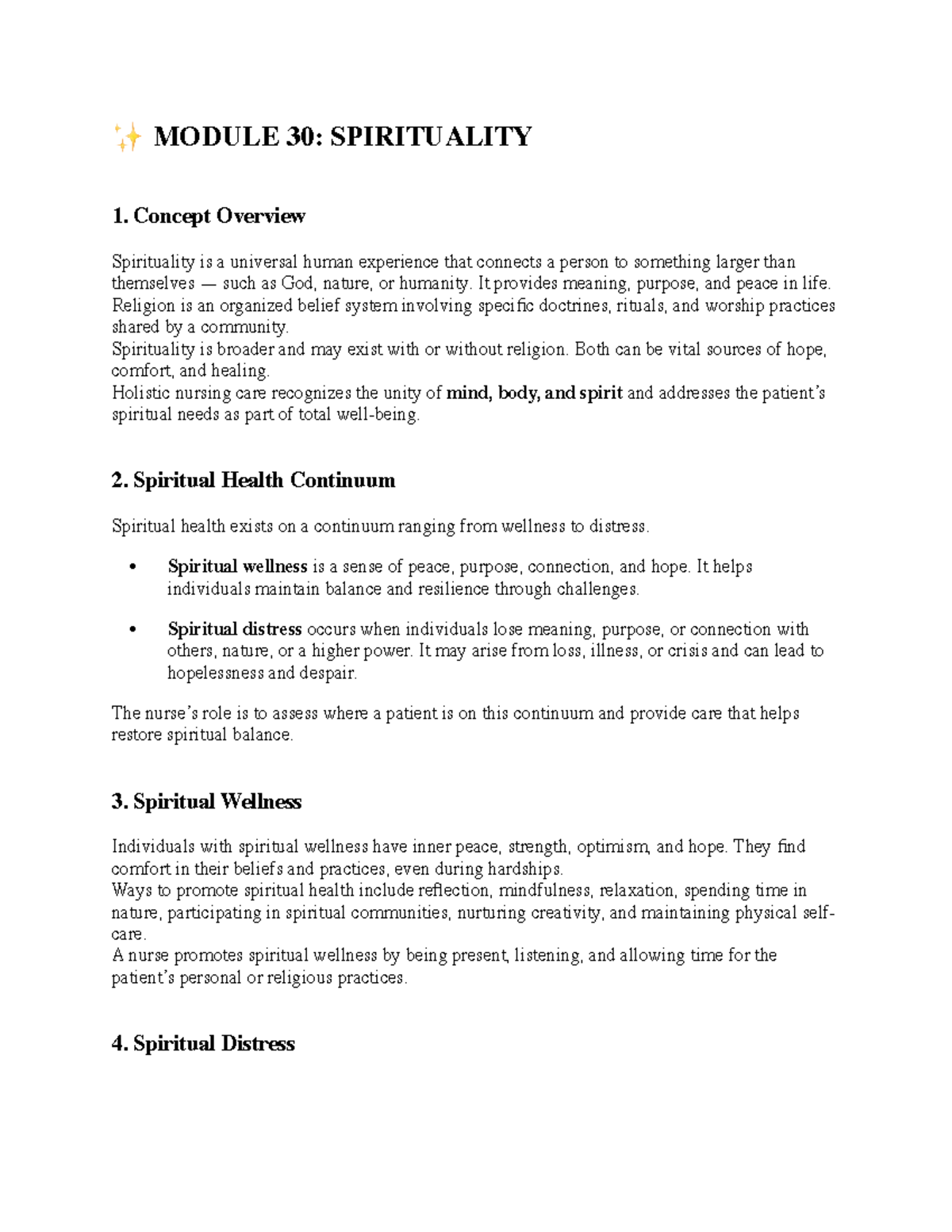 Module 30: Spirituality - Holistic Nursing & Spiritual Care Insights ...