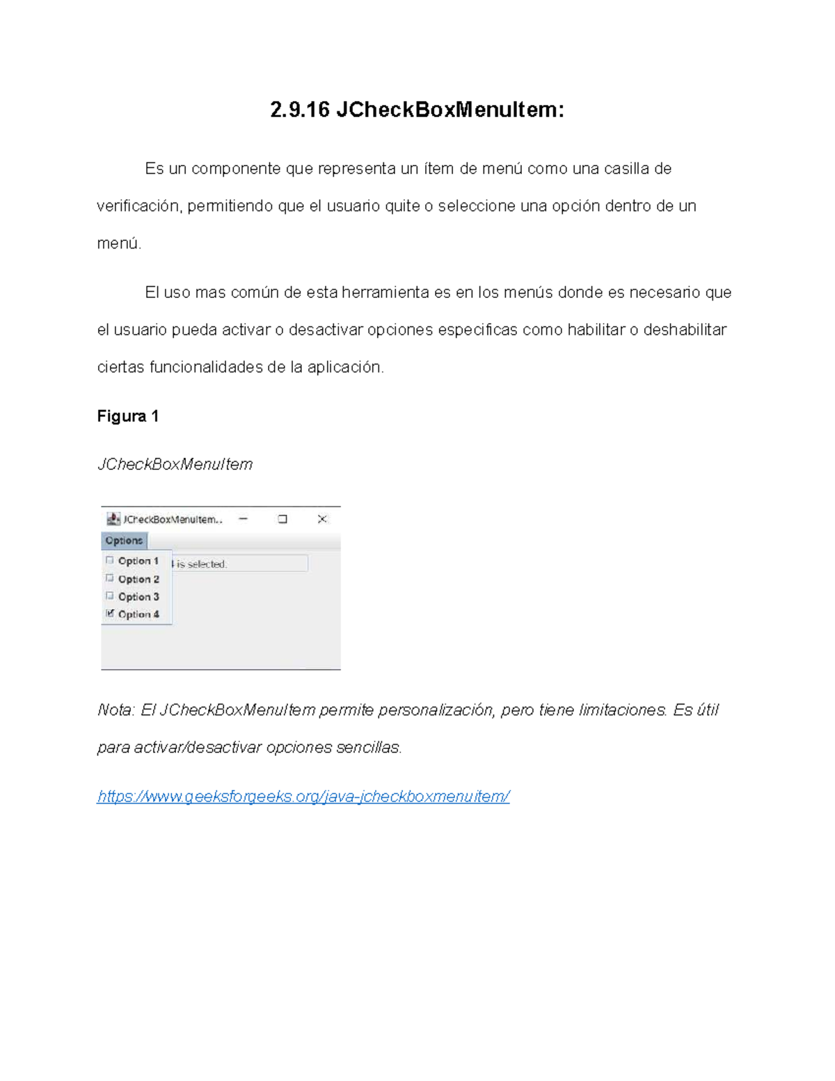 Temario 2: Componentes de Java Swing - CSC 308 Lecture Notes - Studocu