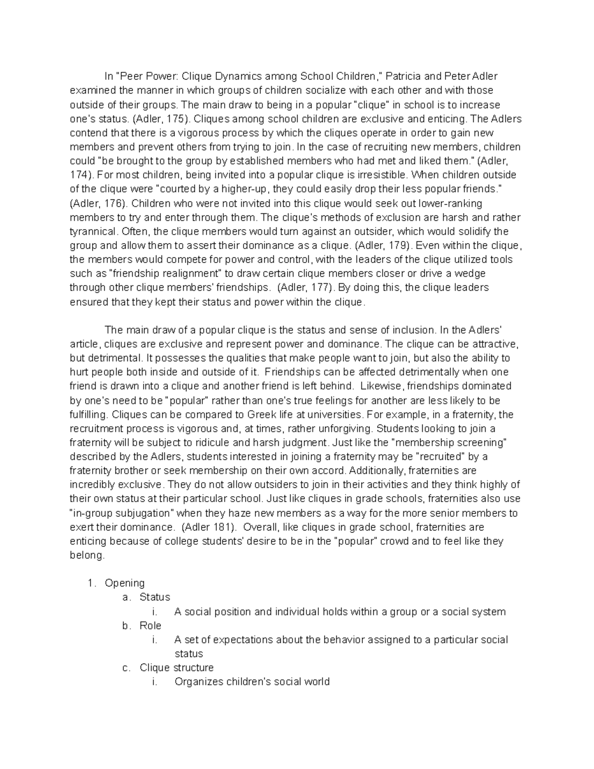 Clique Dynamics: Analyzing Interactions & Exclusions in Adolescents ...