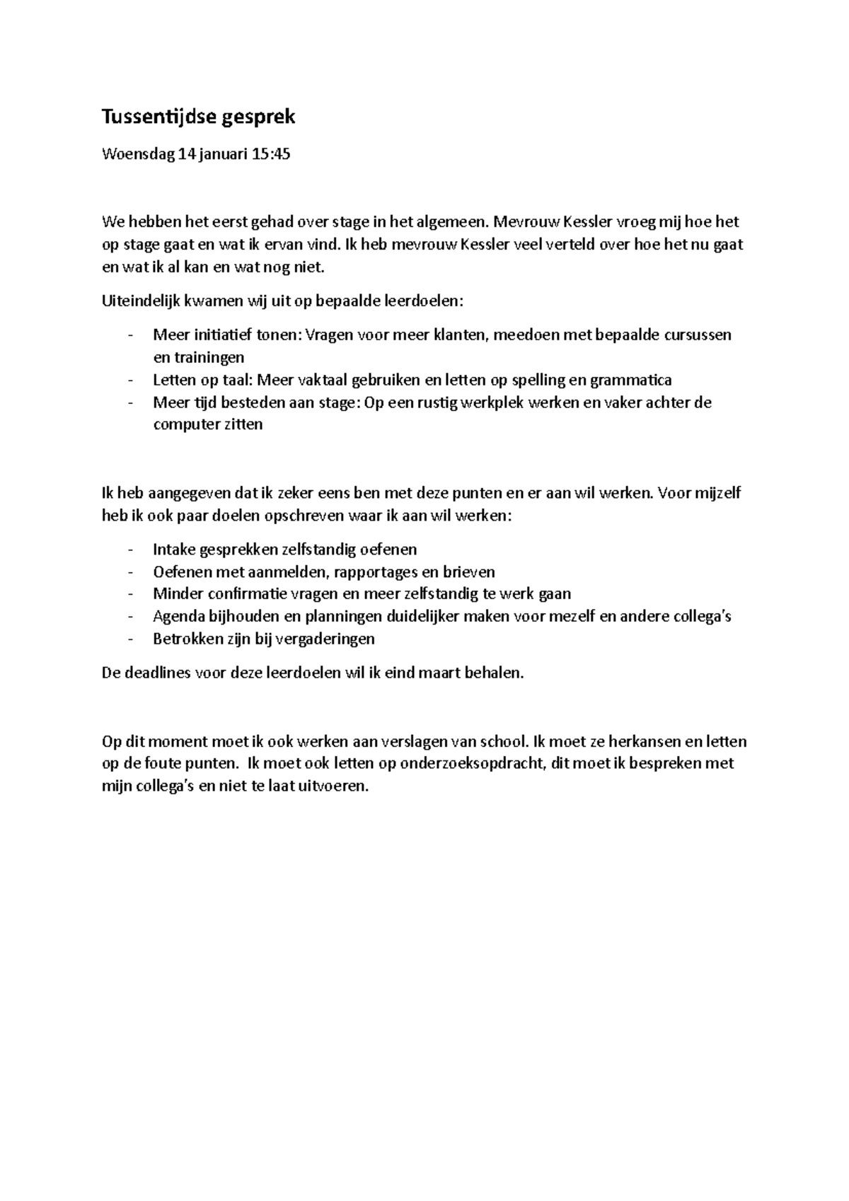 Voorbeeld Stagewerkplan jaar 2 - Stagewerkplan Stage jaar 2: definitief ...