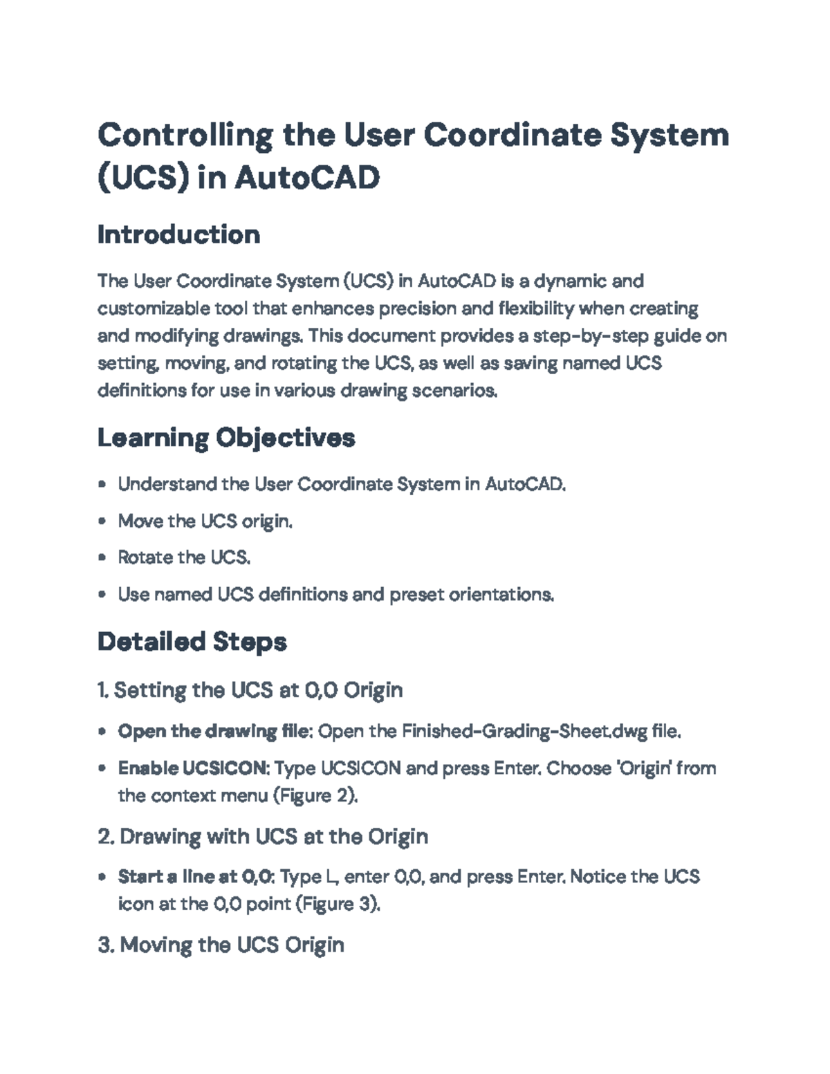 Mastering UCS in AutoCAD: A Step-by-Step Guide for Advanced Use - Studocu