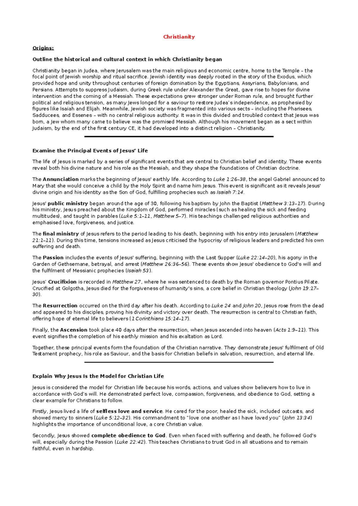 Christianity and Judaism: Historical Context, Beliefs, and Ethical ...