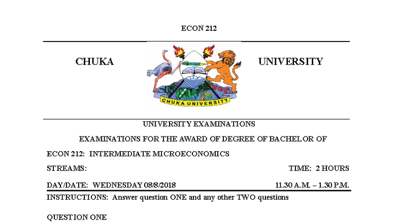 ECON 212 - Intermediate Microeconomics Exam Revision Notes - Studocu