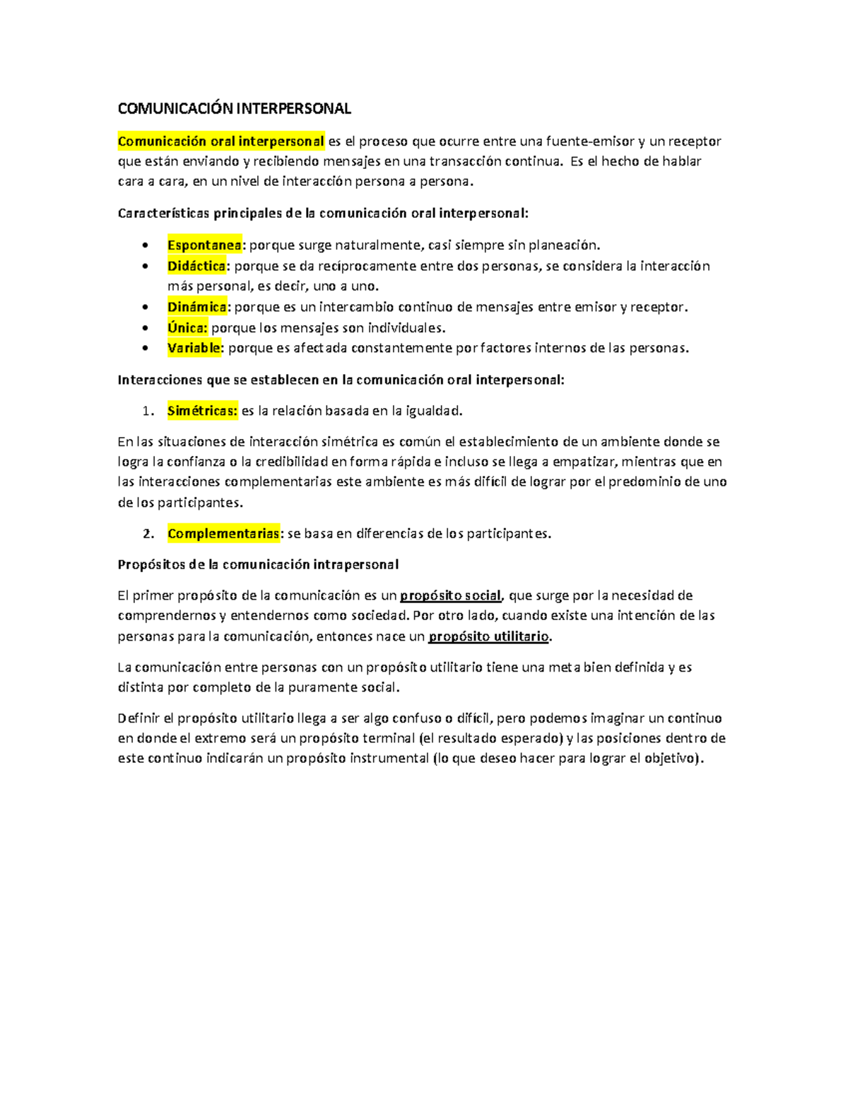 Guía Examen Final: Comunicación Interpersonal y Entrevistas - Studocu