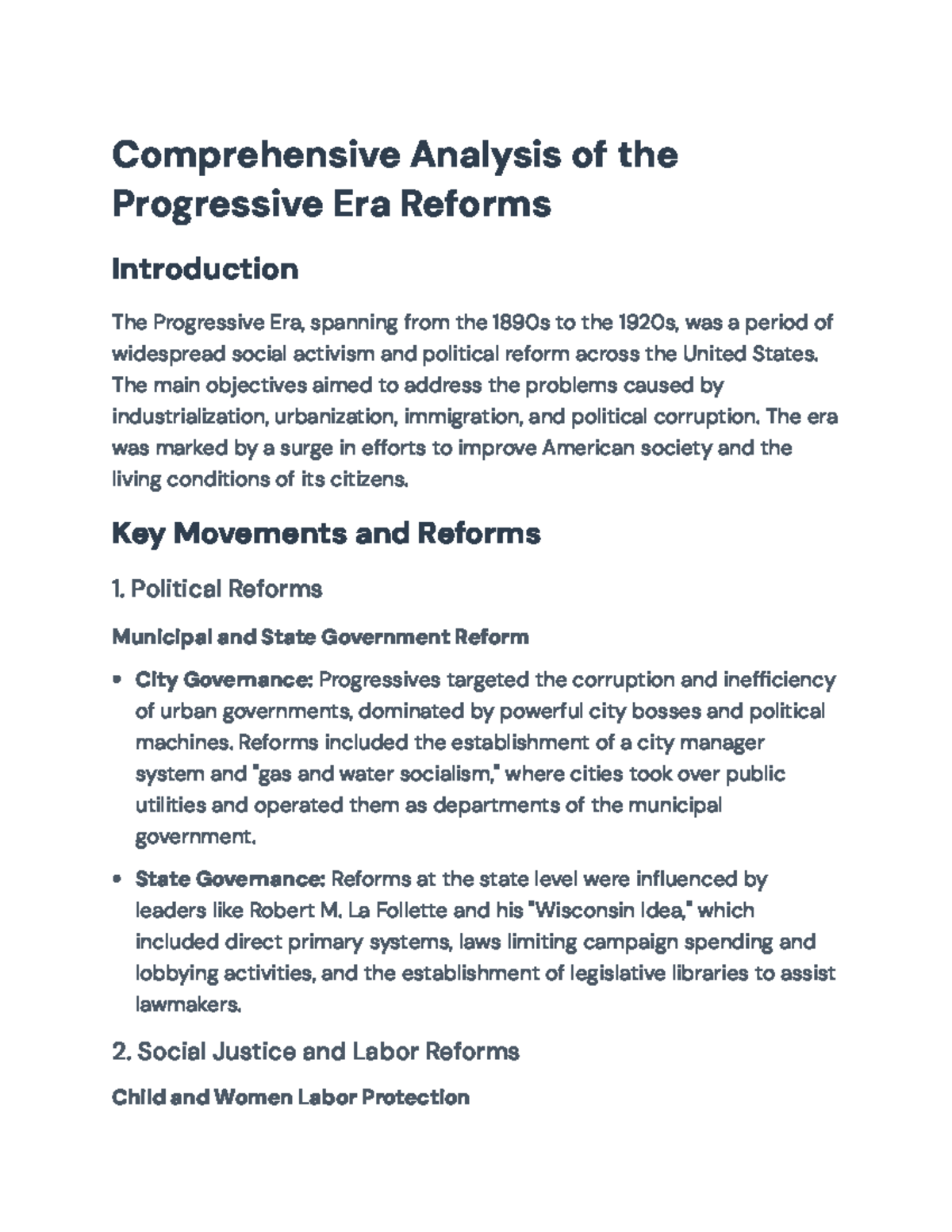 Examining the Progressive Era Reforms: Social, Political & Economic ...