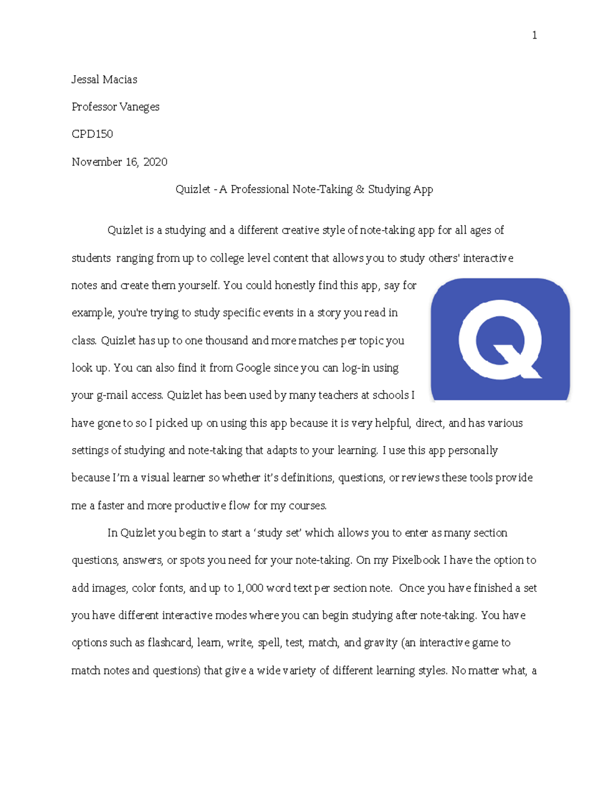 CPD - Review of Quizlet: A Key Note-Taking App for Students - Studocu