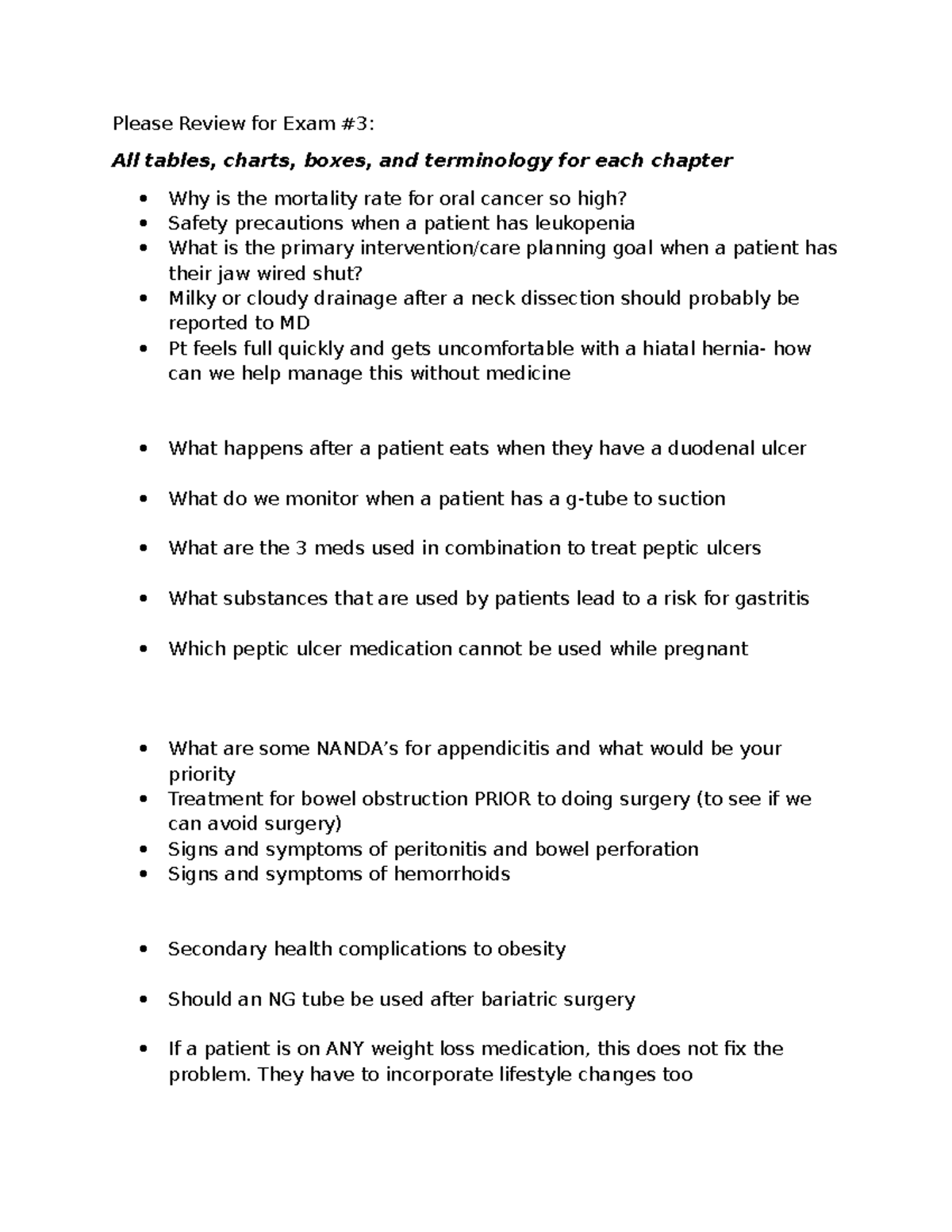 Nur257 Exam #3 - Comprehensive Study Guide for Key Topics - Studocu