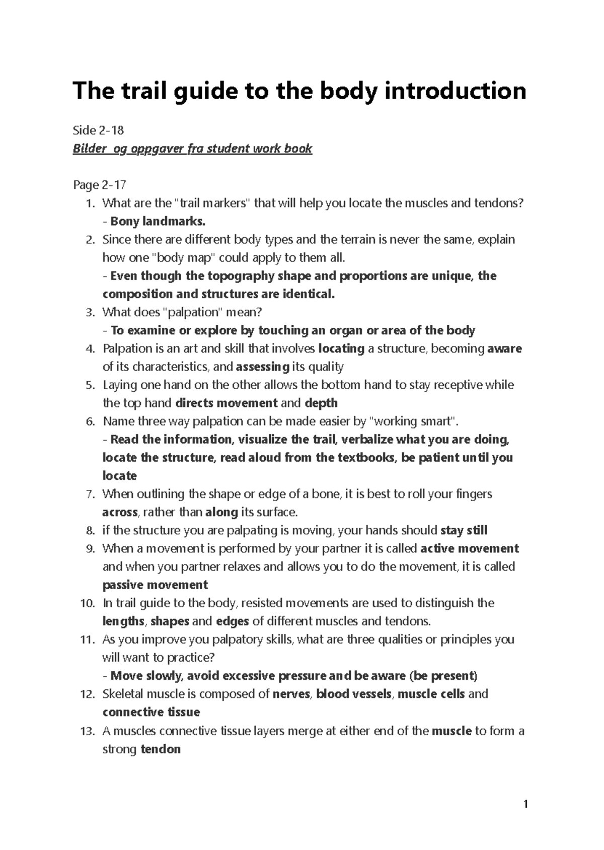 Trail Guide to the Body: Introduction and Key Concepts Overview - Studocu