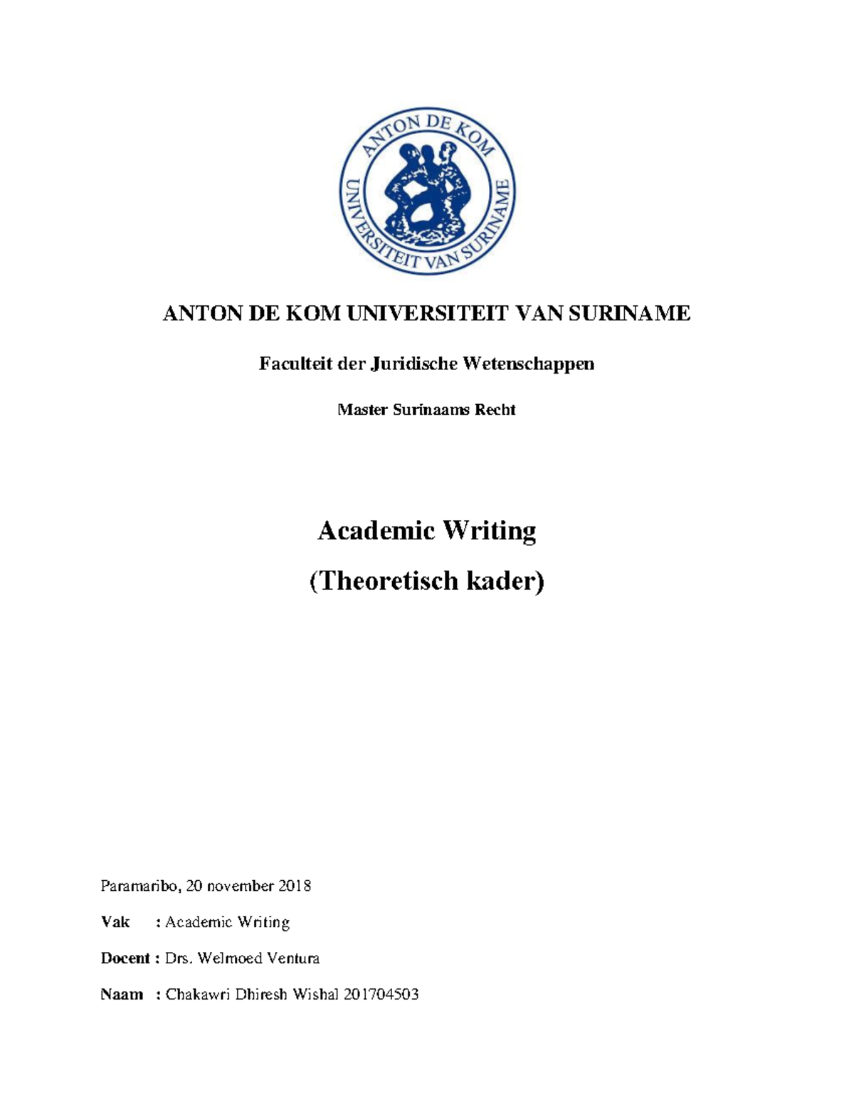 MSR Academic Writing Theoretisch Kader: Opportuniteitsbeginsel Analyse ...