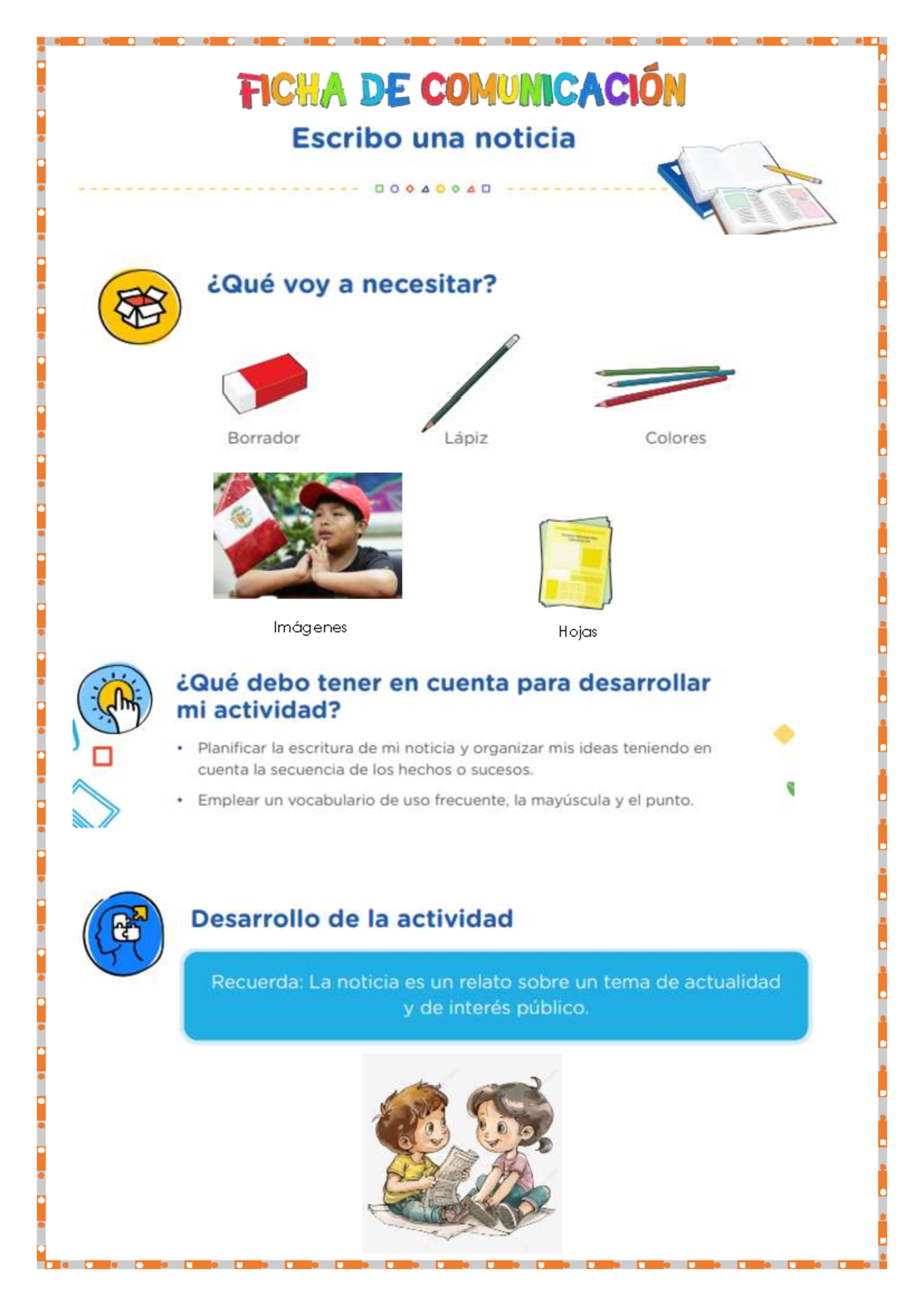 Guía para Escribir una Noticia: FICHA DE COMUNICACIÓN 2023 - Studocu