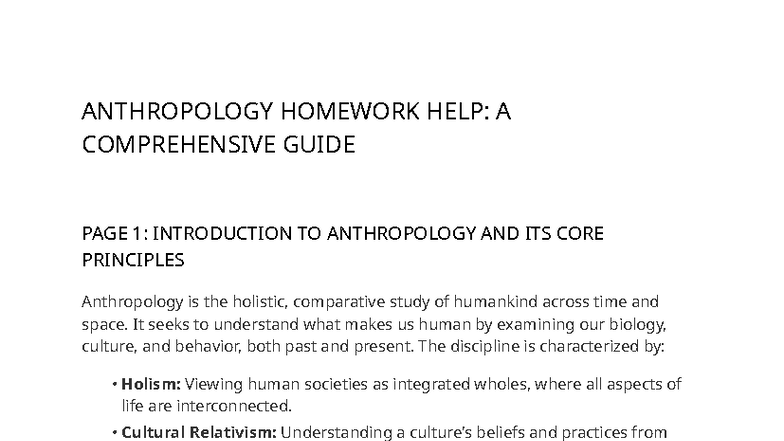 ANTH 101: Comprehensive Guide to Anthropology Concepts and Principles ...