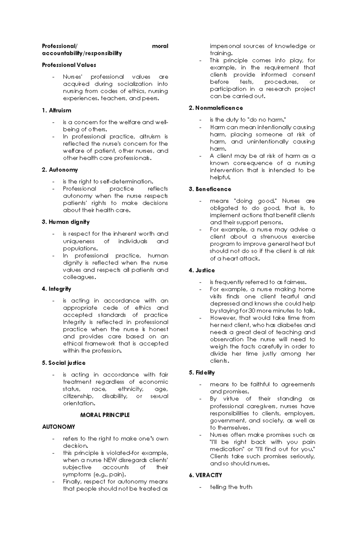 Fundamentals of Nursing: Professional Values & Critical Thinking LEC ...