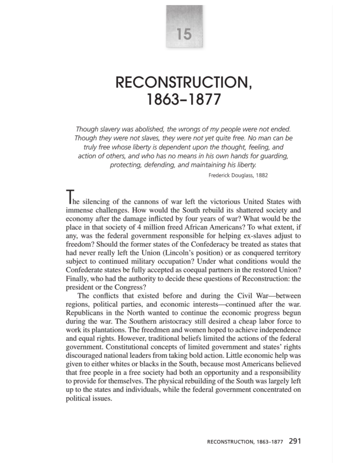 Amsco Chapter 15 - Reconstruction Notes: Challenges and Change - Studocu