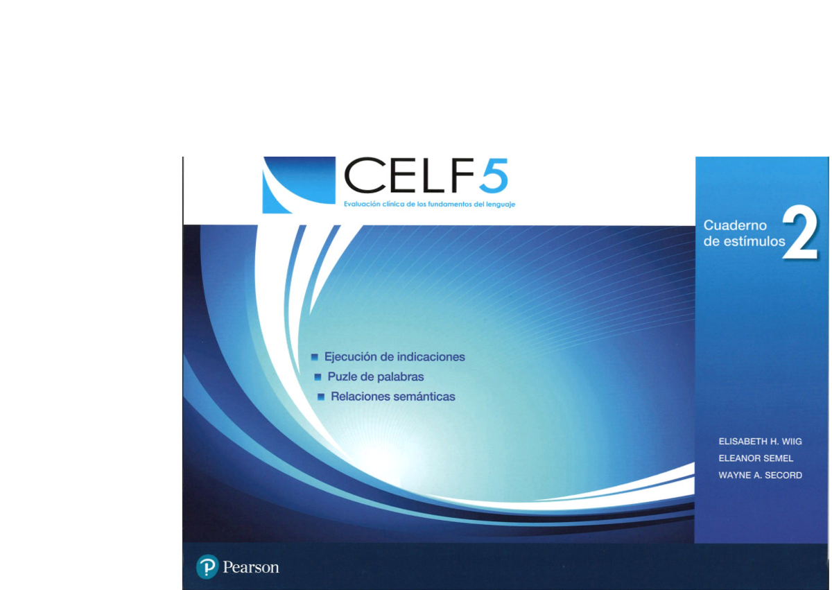 CELF5 Cuaderno de Estímulos 2: Ejecución de Indicaciones - Studocu