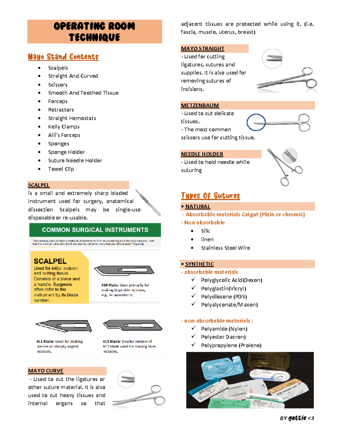 Operating Room Techniques Overview for Surgical Instruments - Studocu