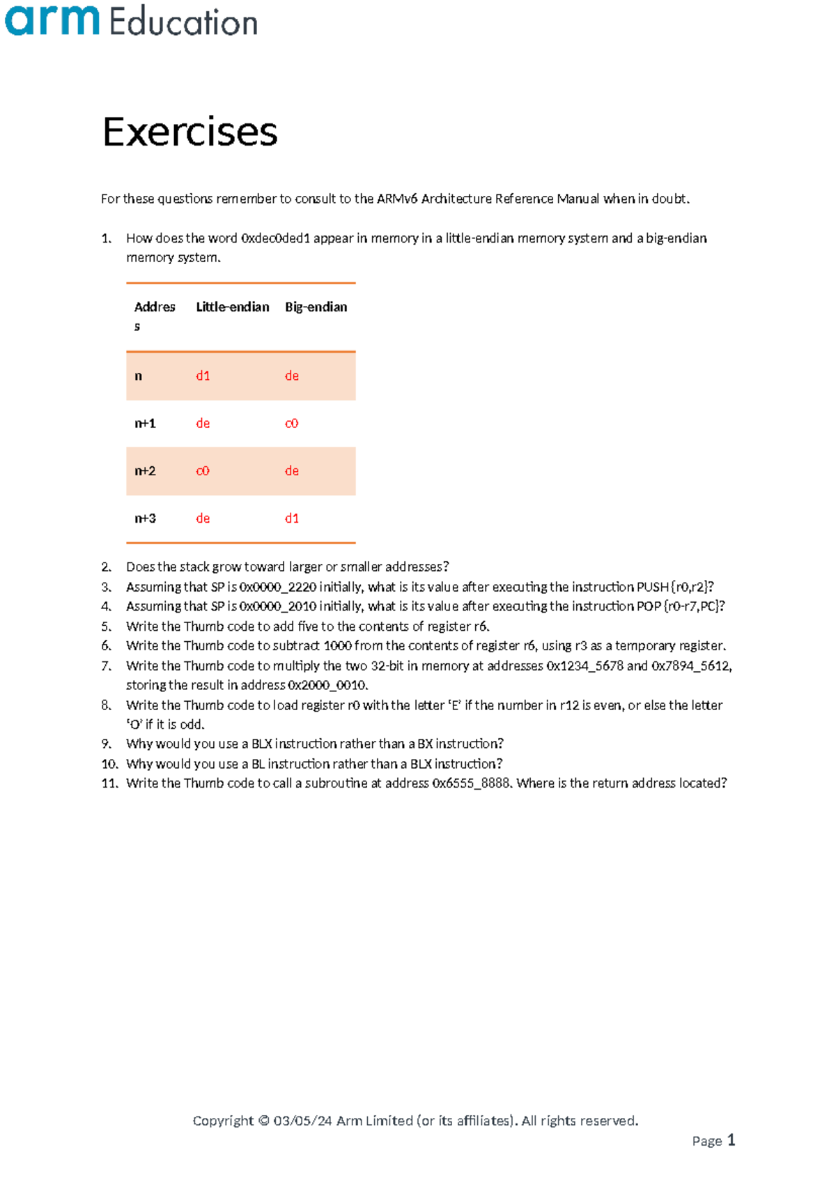 ARMv6 Architecture Assignment Help: Memory Systems & Thumb Code ...