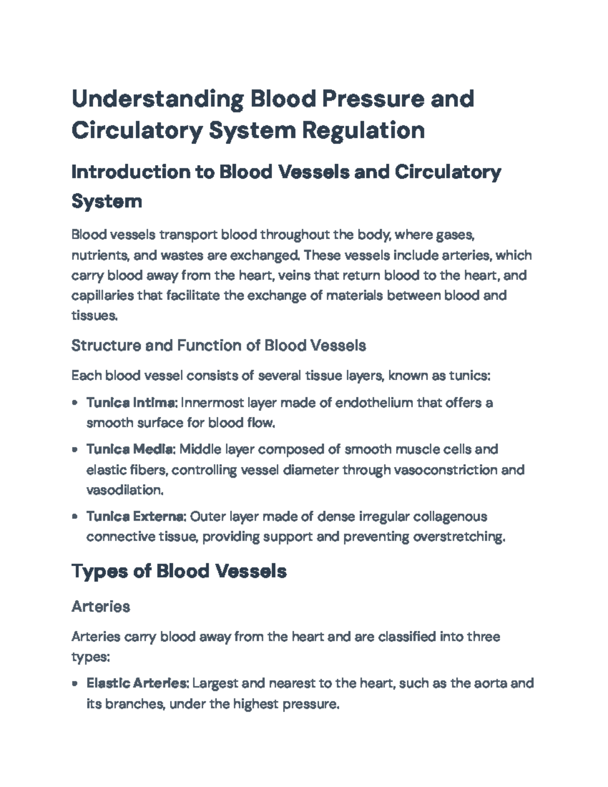 Understanding Blood Pressure and Vascular Function - Anatomy ...
