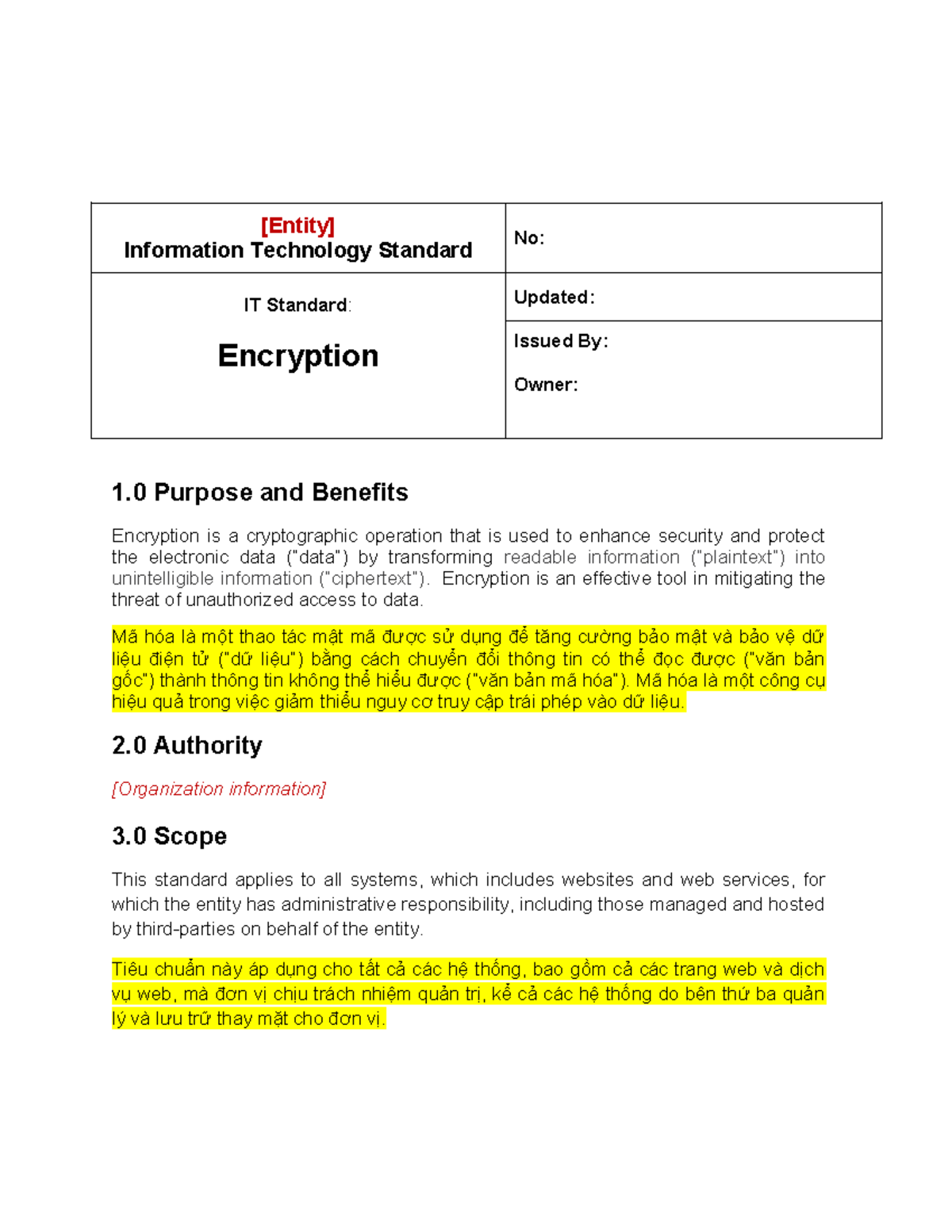 IT Standard: Encryption Guidelines for Data Security - Studocu