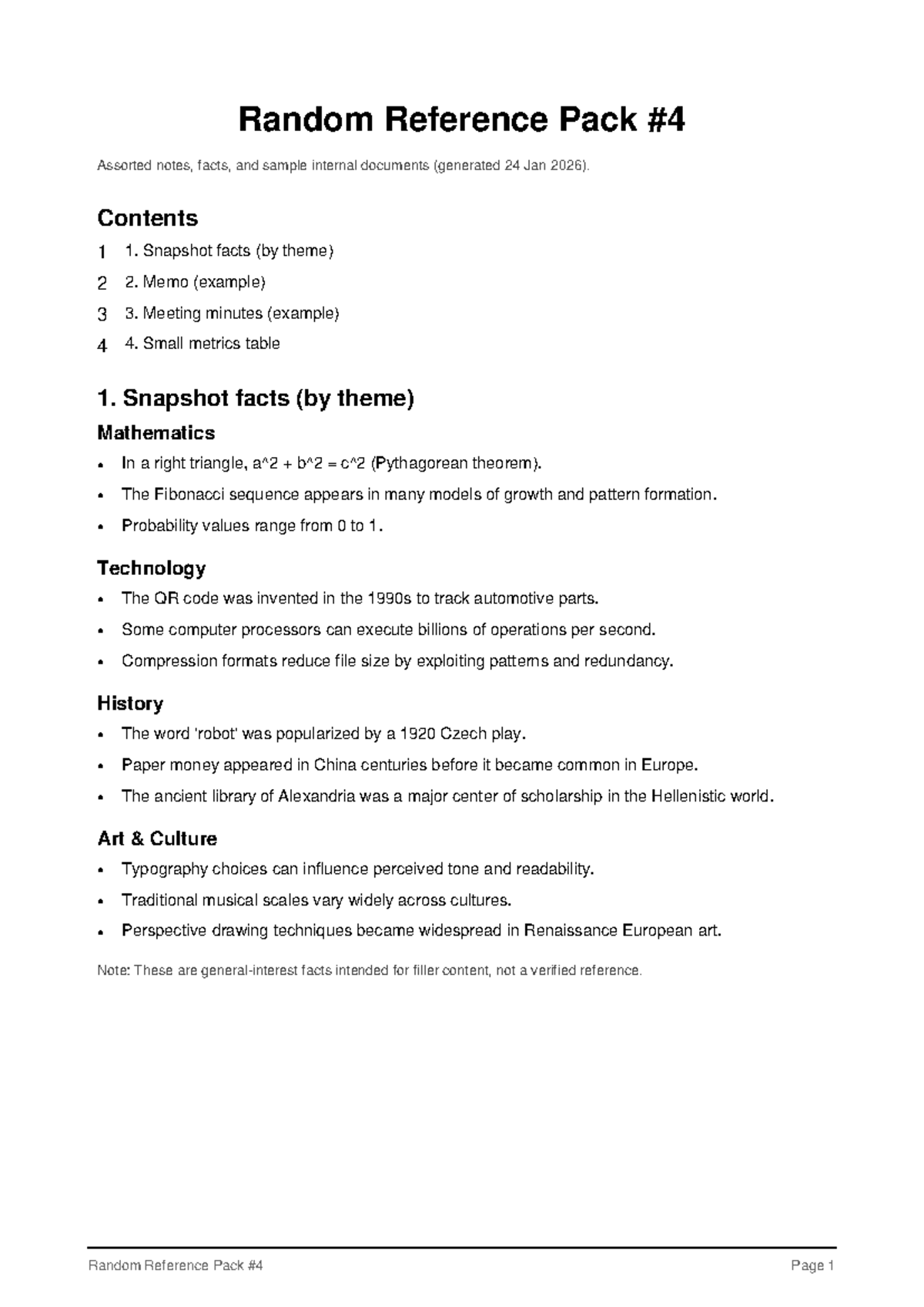 Random Reference Pack: Notes, Memos, and Meeting Minutes - Studocu