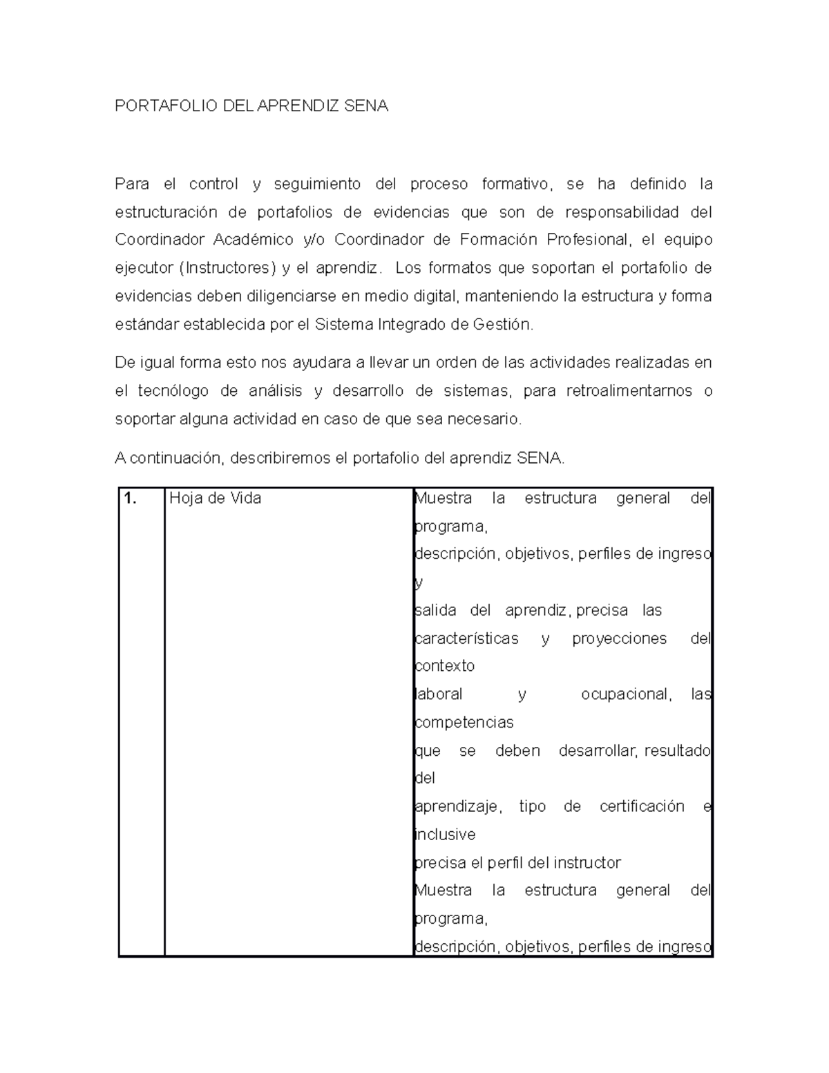 Portafolio del Aprendiz SENA: Estructura y Evidencias de Aprendizaje - Studocu