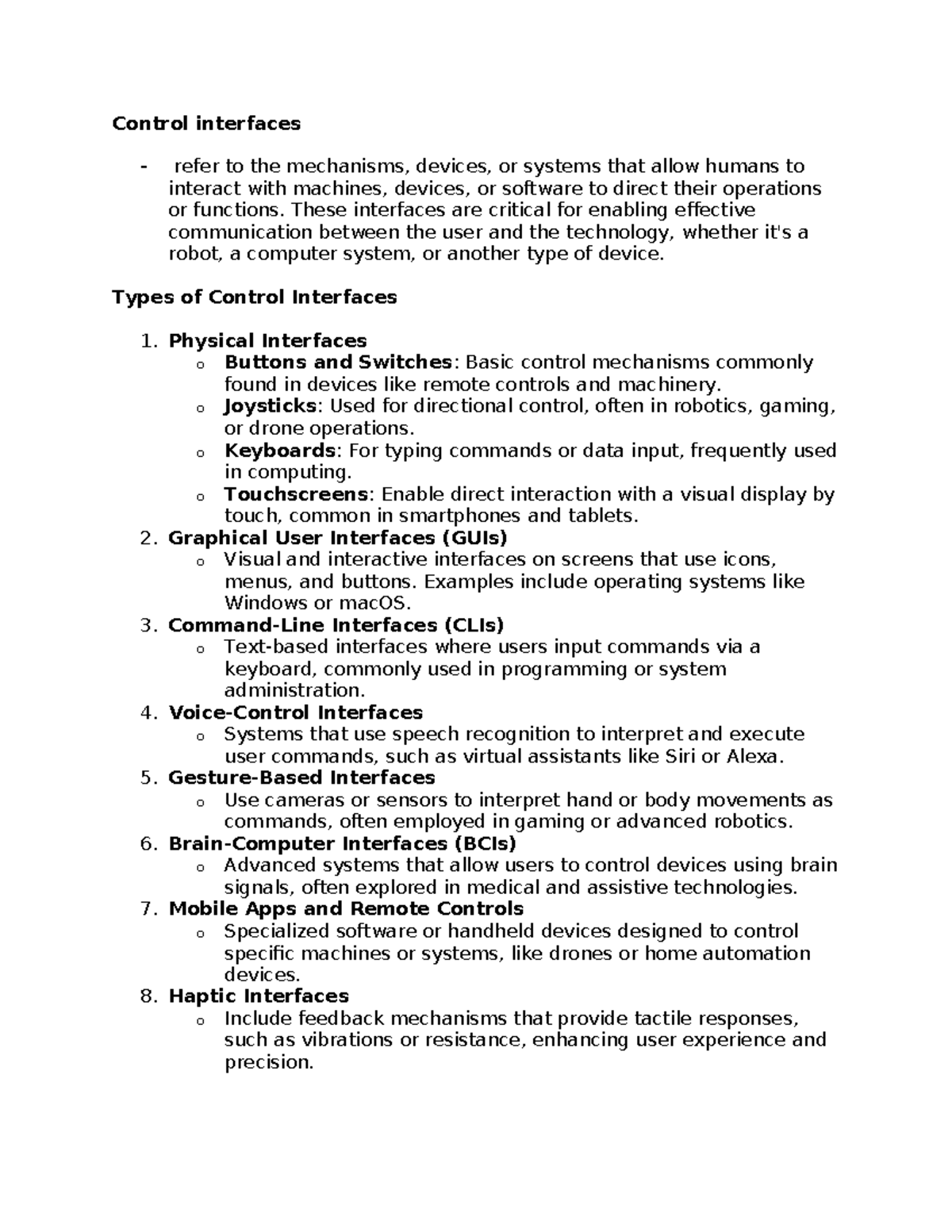 Control-interfaces - Control interfaces - Control interfaces - refer to ...