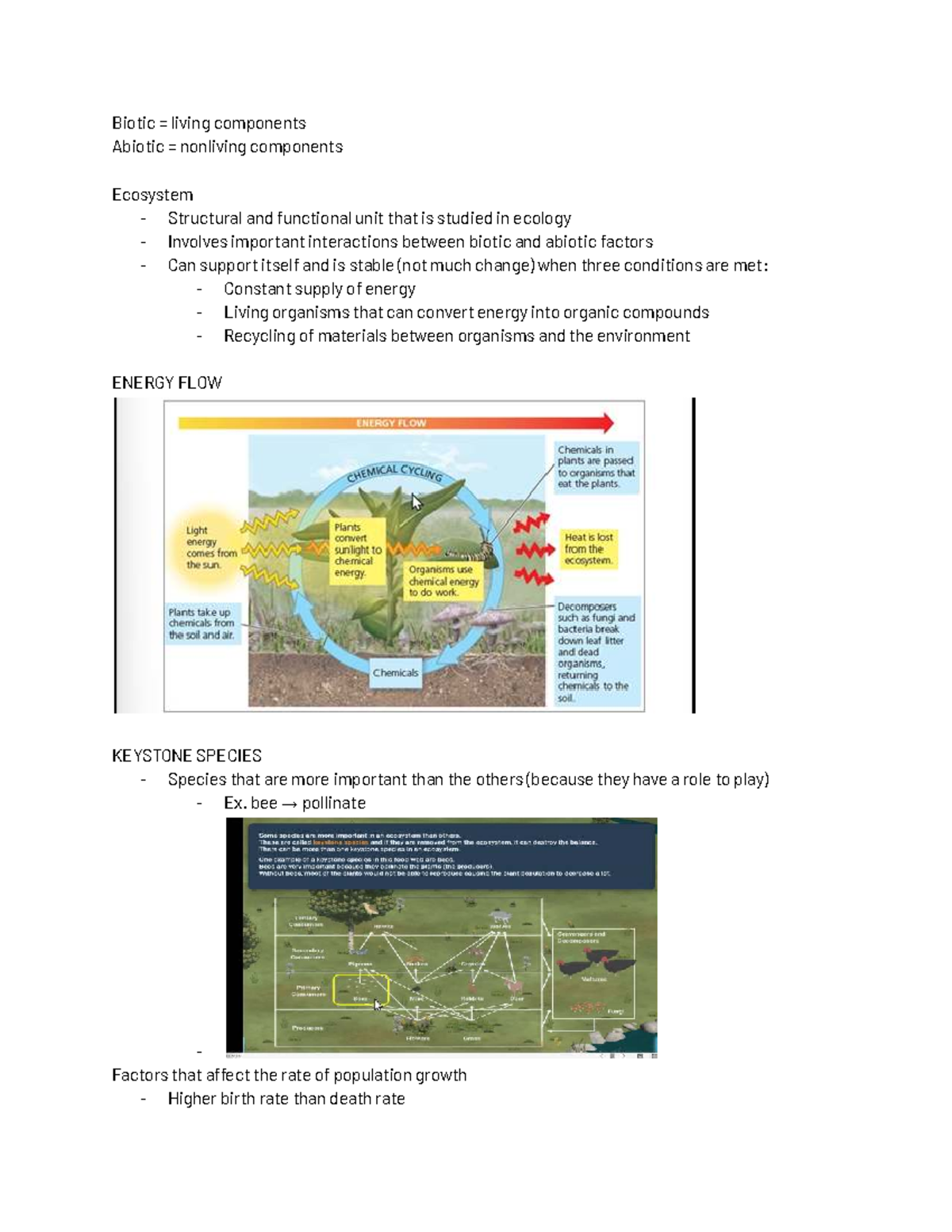 Ecosystem Dynamics: Biotic & Abiotic Interactions - STS Notes - Studocu