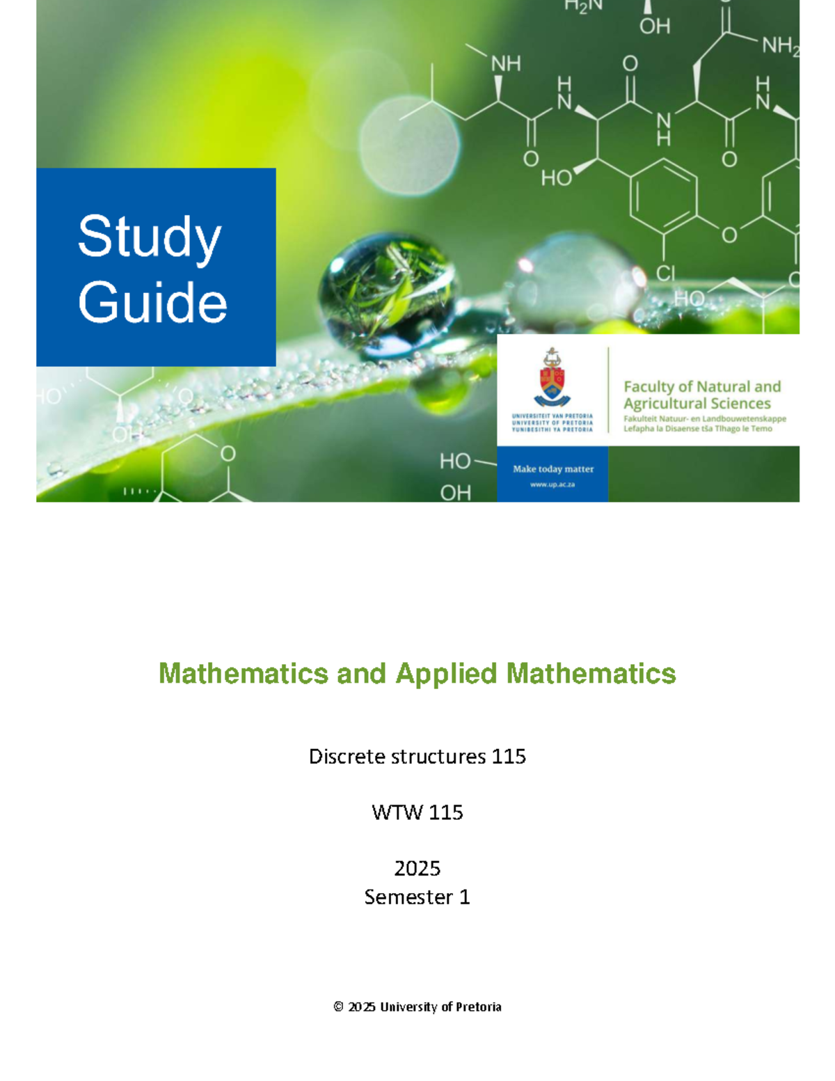 WTW 115 Discrete Structures Study Guide for Semester 1, 2025 - Studocu