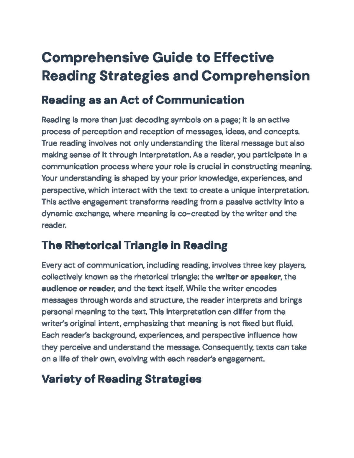 Comprehensive Guide to Reading Strategies for Enhanced Comprehension ...