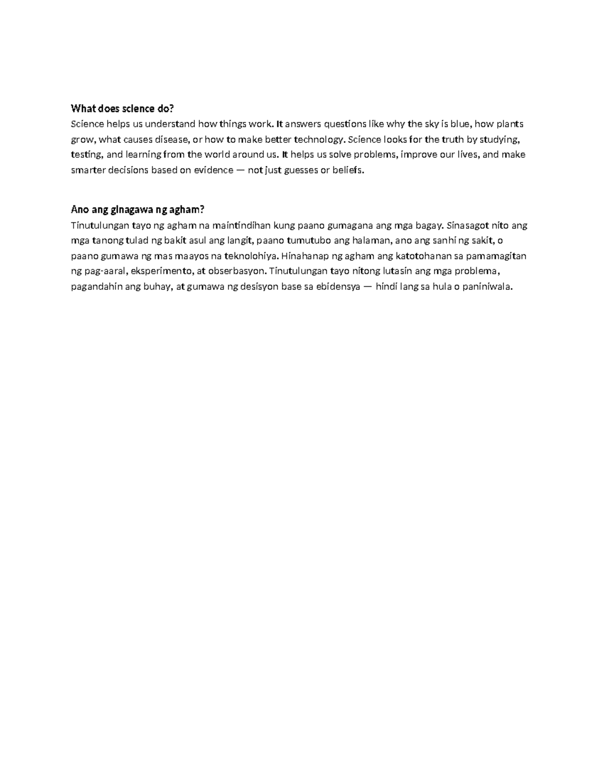 Understanding the Role of Science in Our Lives - Studocu