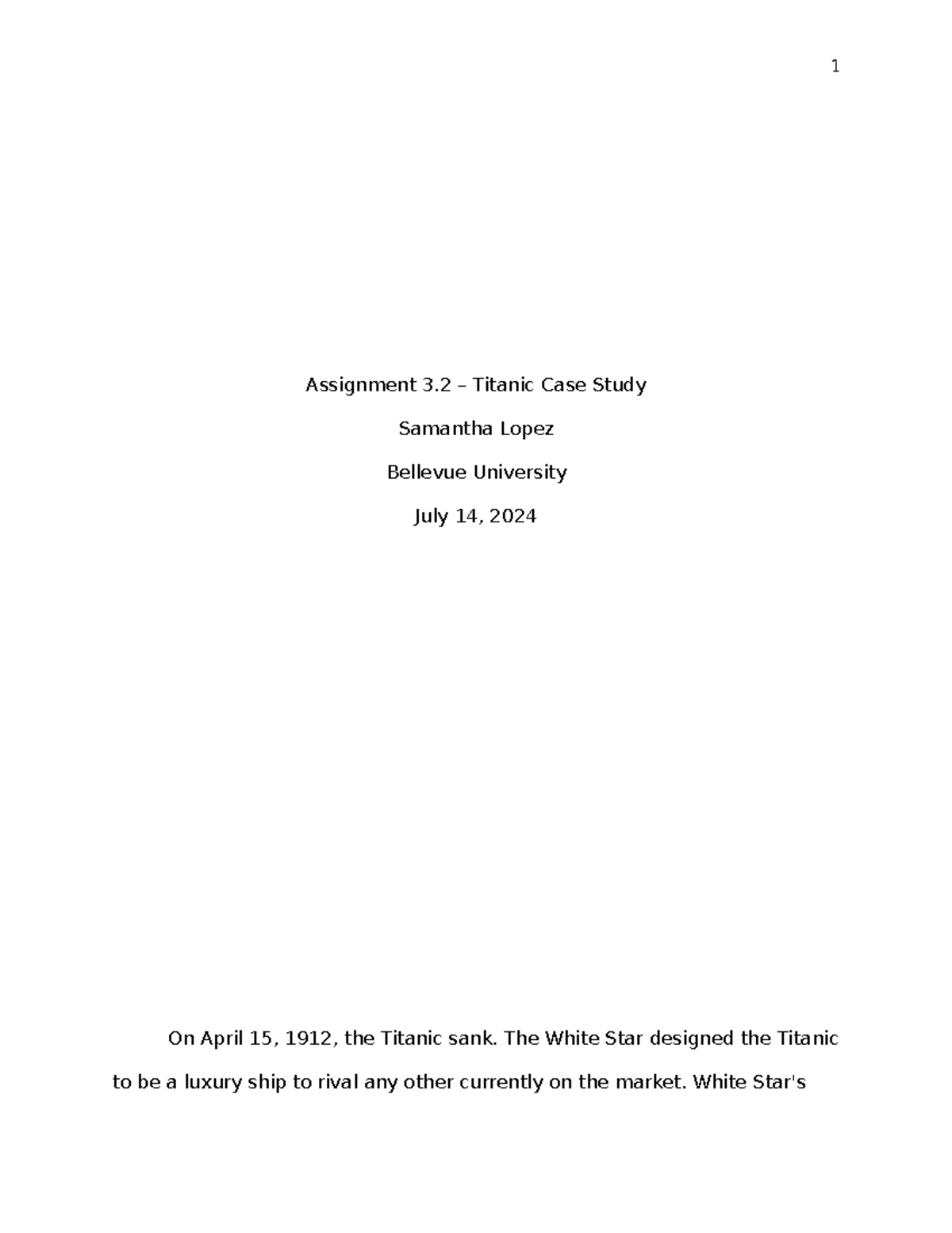 Assignment 3.2 Titanic Case Study - Assignment 3 – Titanic Case Study ...
