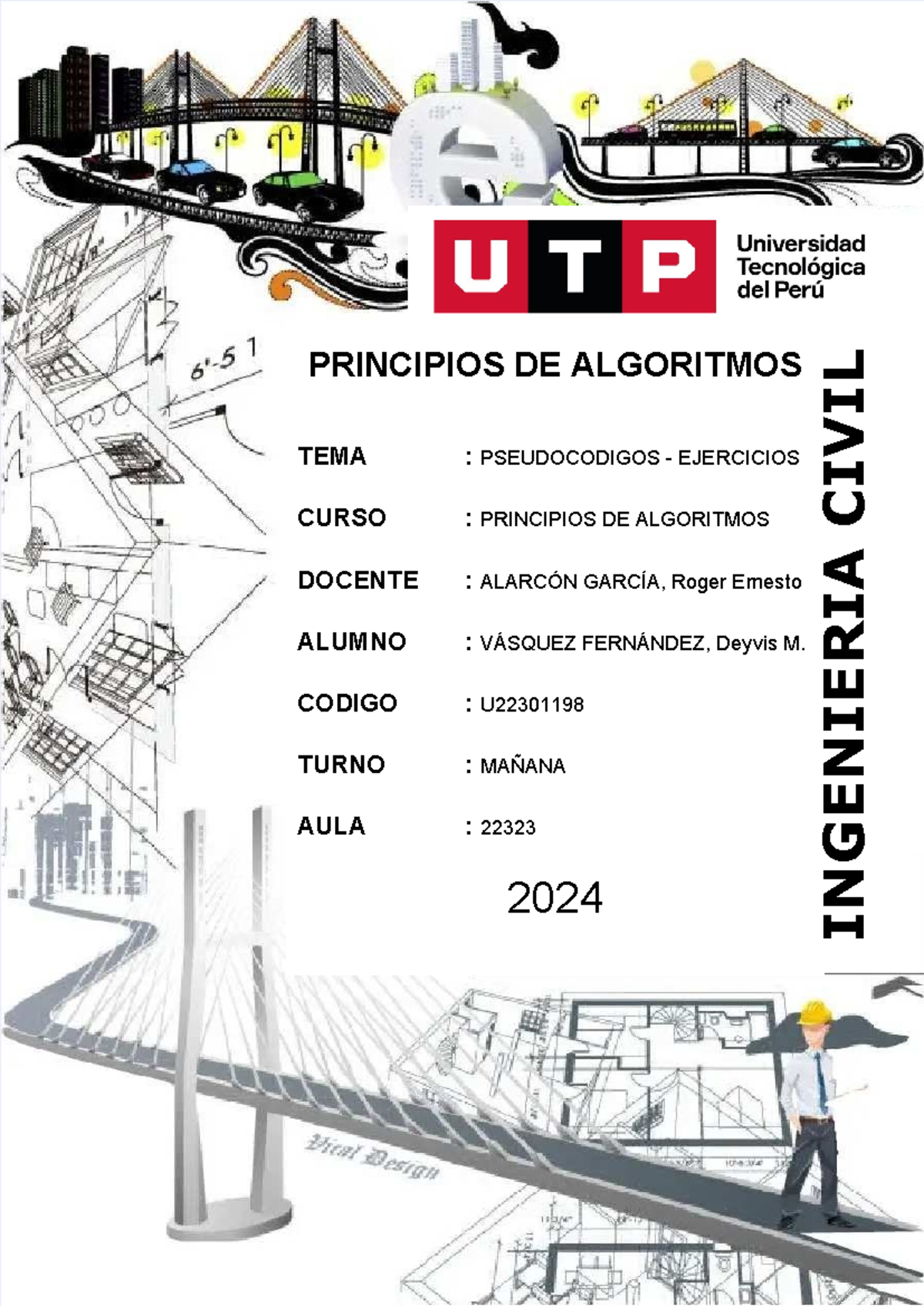 Caratula UTP - Principios de algoritmos - PRINCIPIOS DE ALGORITMOS TEMA : PSEUDOCODIGOS ...