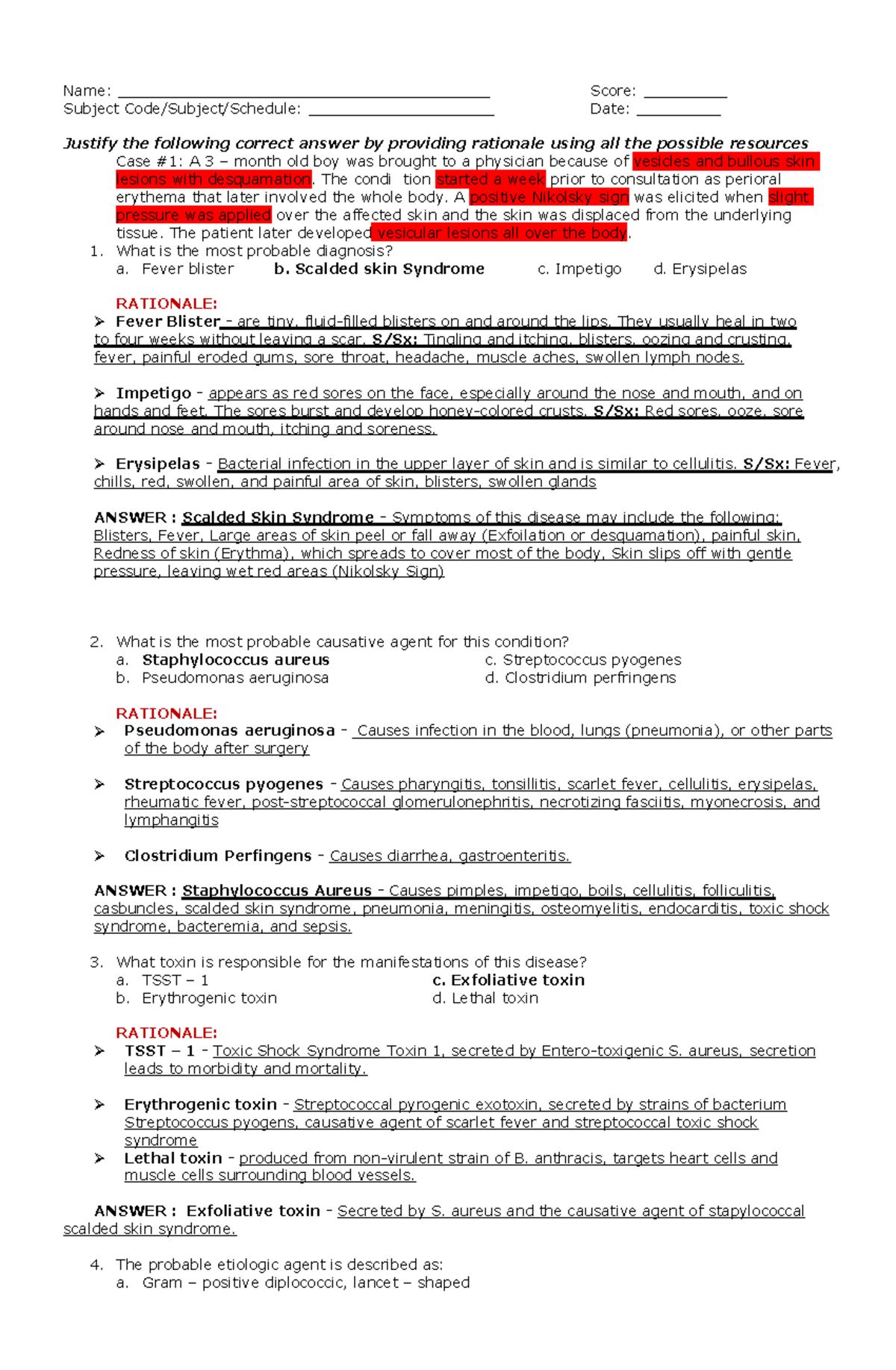 Microbio (BIOL 202) Testbank: Key Clinical Cases and Rationale - Studocu