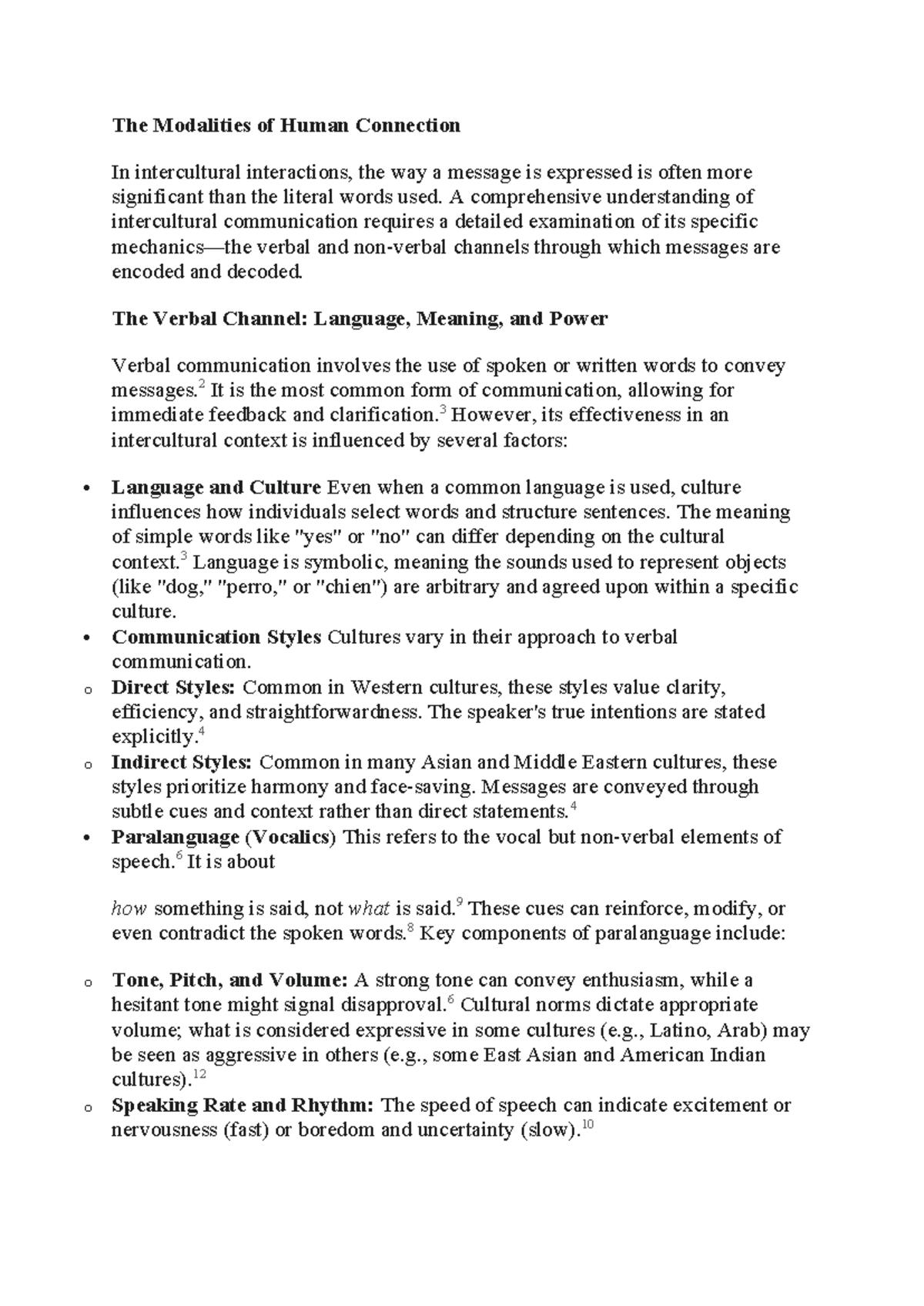 Intercultural Communication: Modalities of Human Connection - Studocu