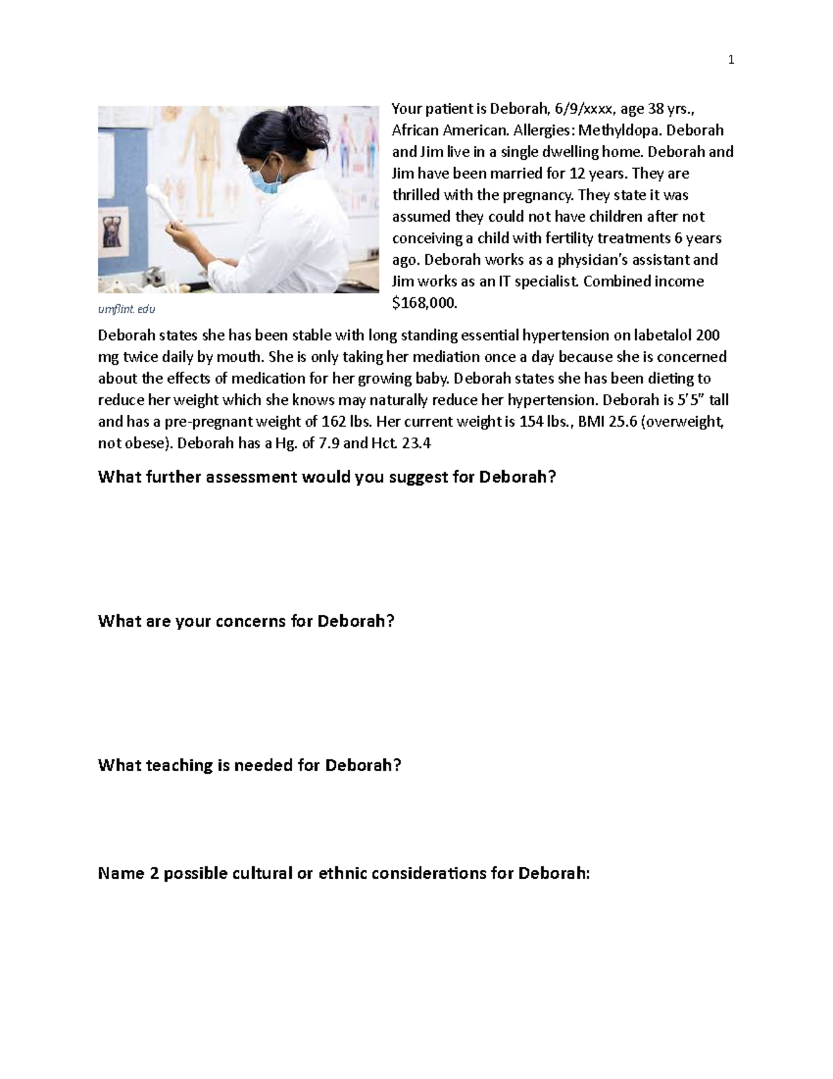 1 Nutrition Scenarios - Deborah, Natalie, Gloria, Andrea, Brittani ...