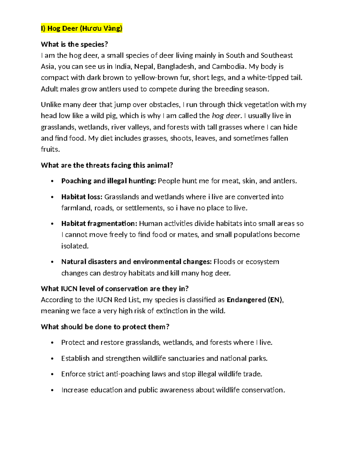 Unit 8: Conservation of Endangered Species in Southeast Asia - Studocu