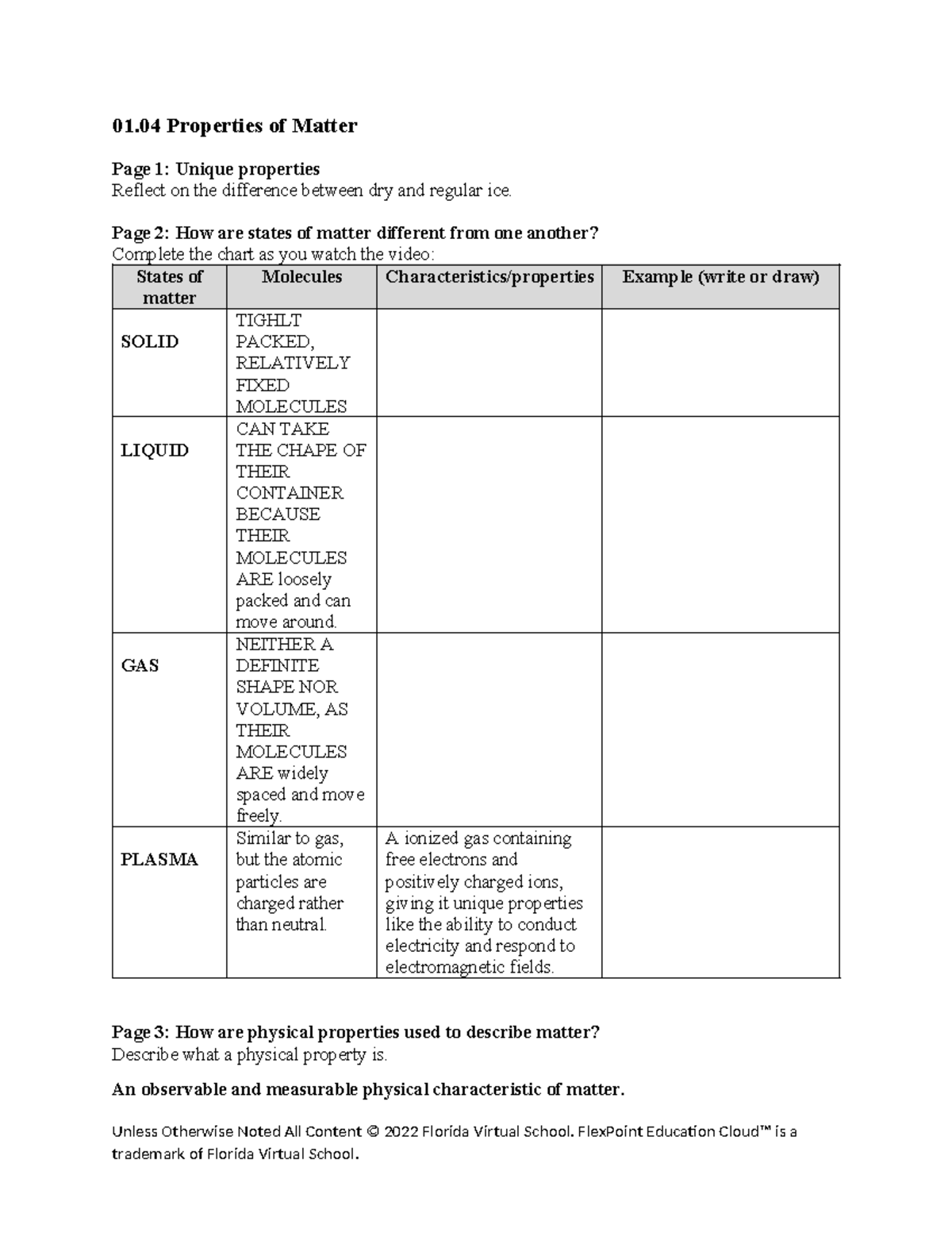 01.04 Properties of Matter: Understanding Physical & Chemical ...