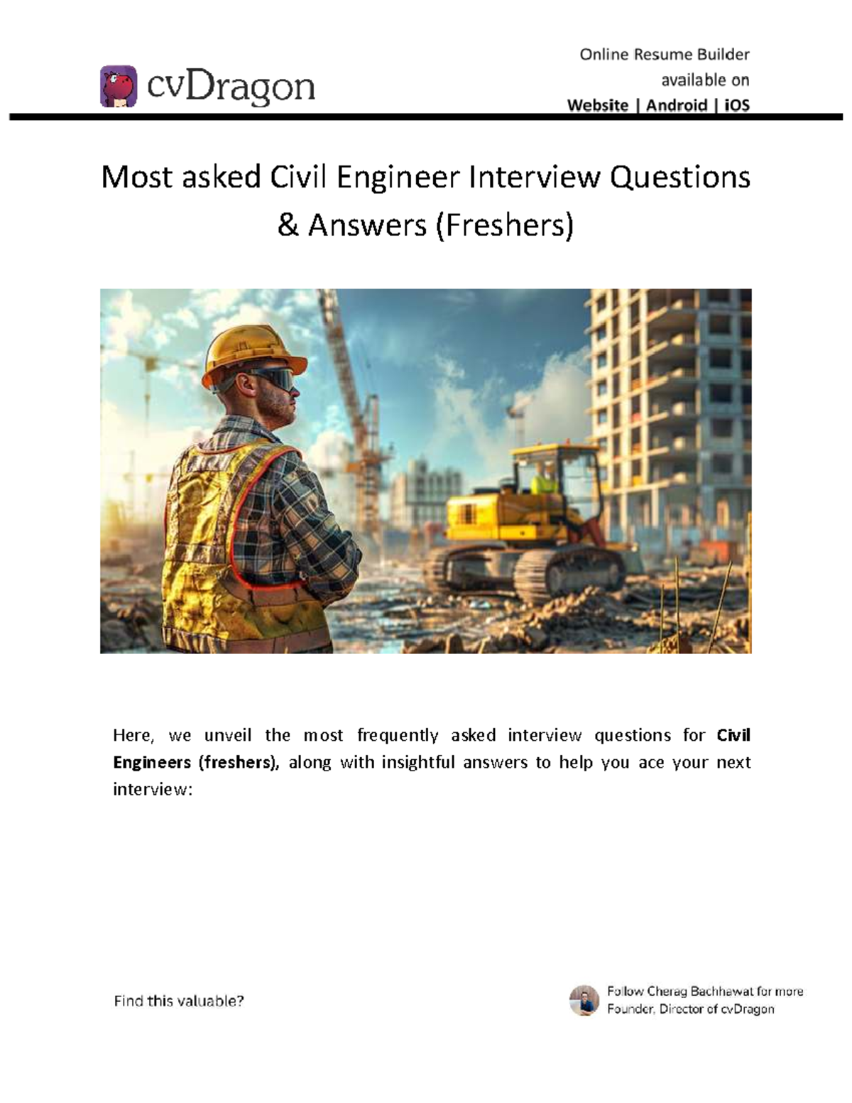 Civil Engineering Interview Q&A for Freshers: Key Insights - Studocu