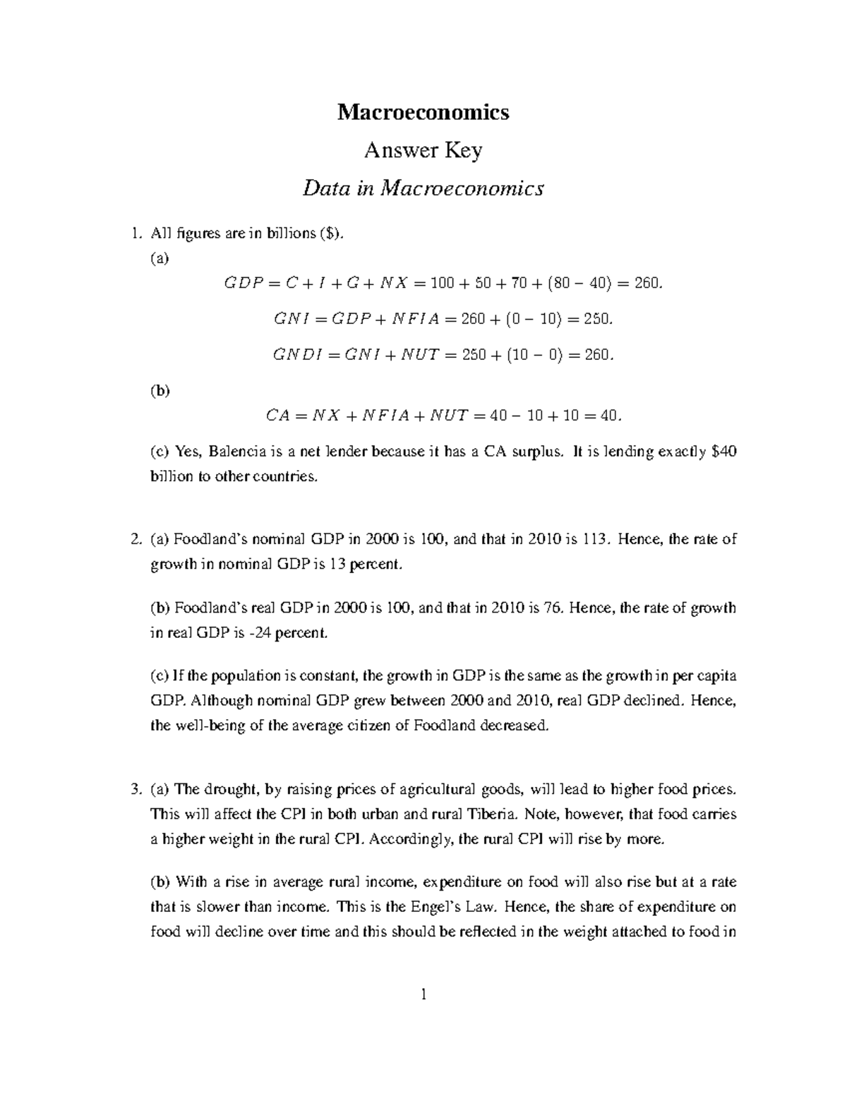 Answers module 1 - Macro - Macroeconomics Answer Key Data in ...