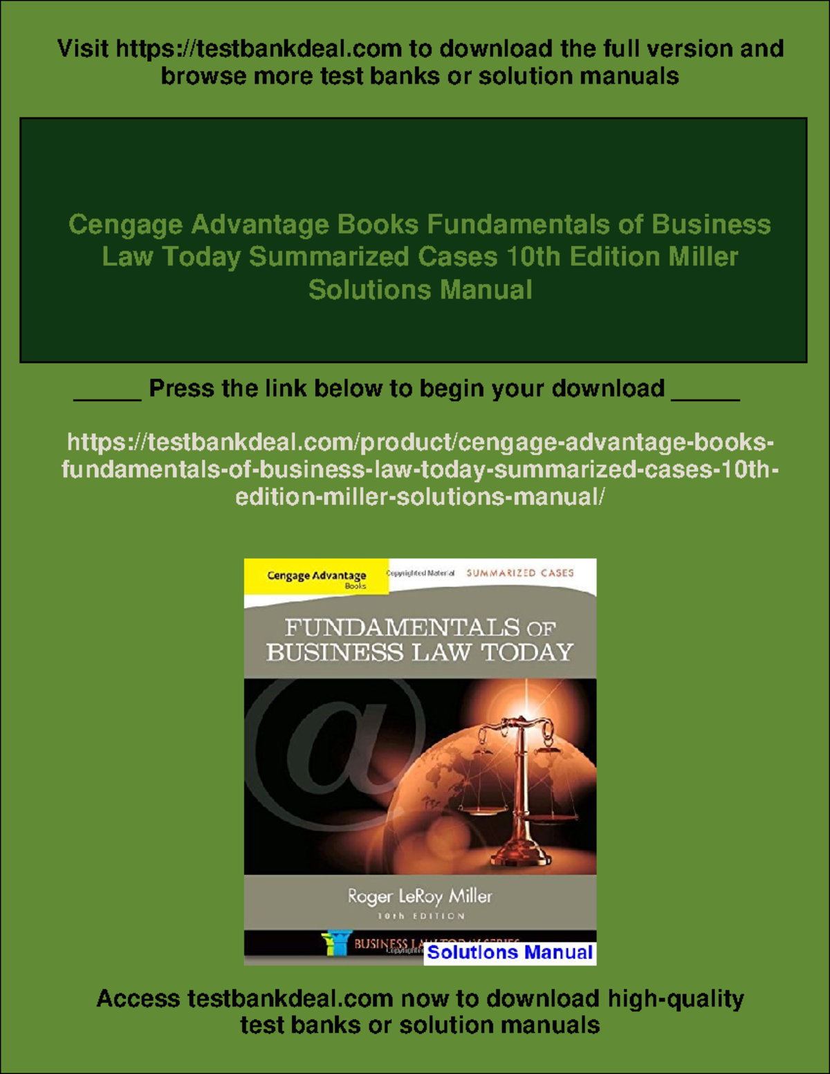 11955 - Cengage advantage books fundamentals of business law today ...