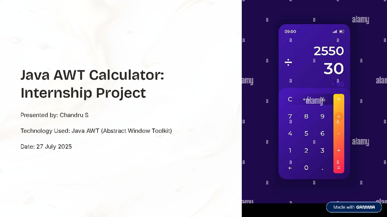 Java AWT Calculator: Internship Project Overview and Insights - Studocu