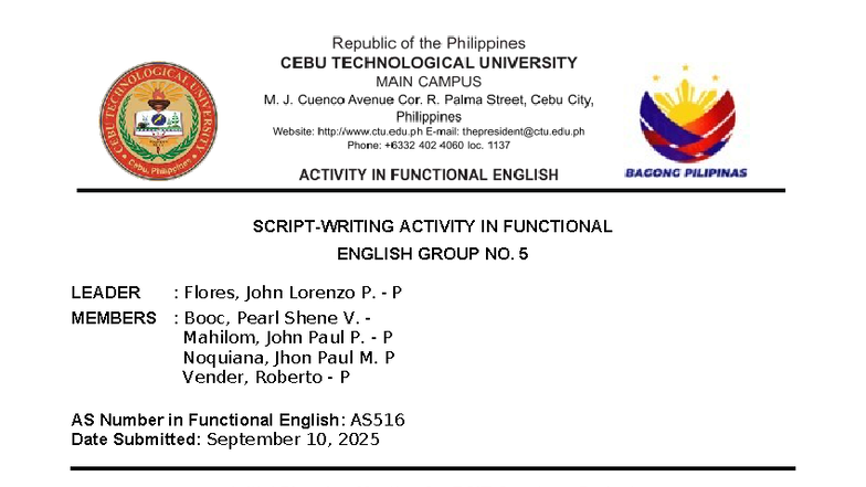 GEE FE Script Meeting Group 3 - SCRIPT-WRITING ACTIVITY IN FUNCTIONAL ...