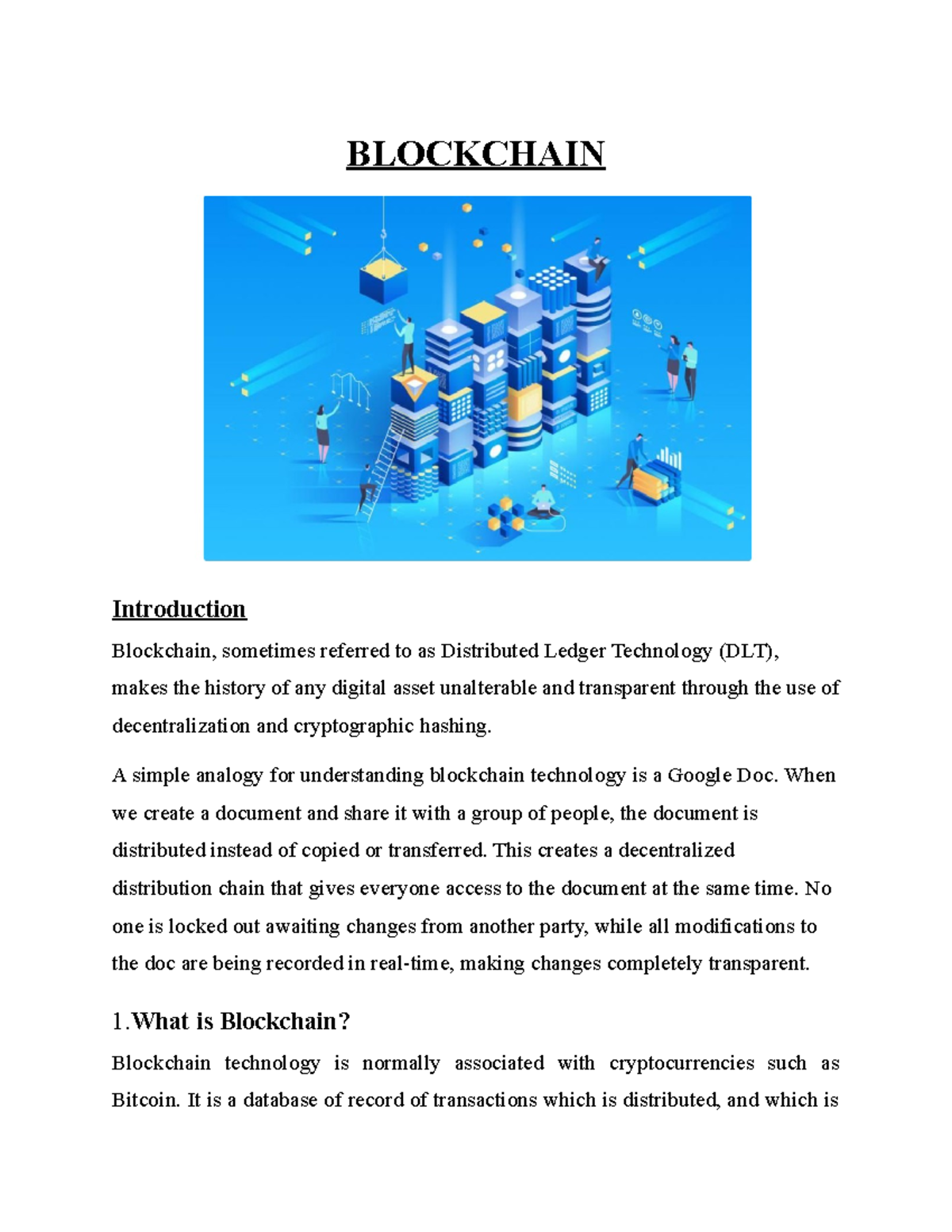Blockchain - Assignment for developing basic software engineer skills - BLOCKCHAIN Introduction ...